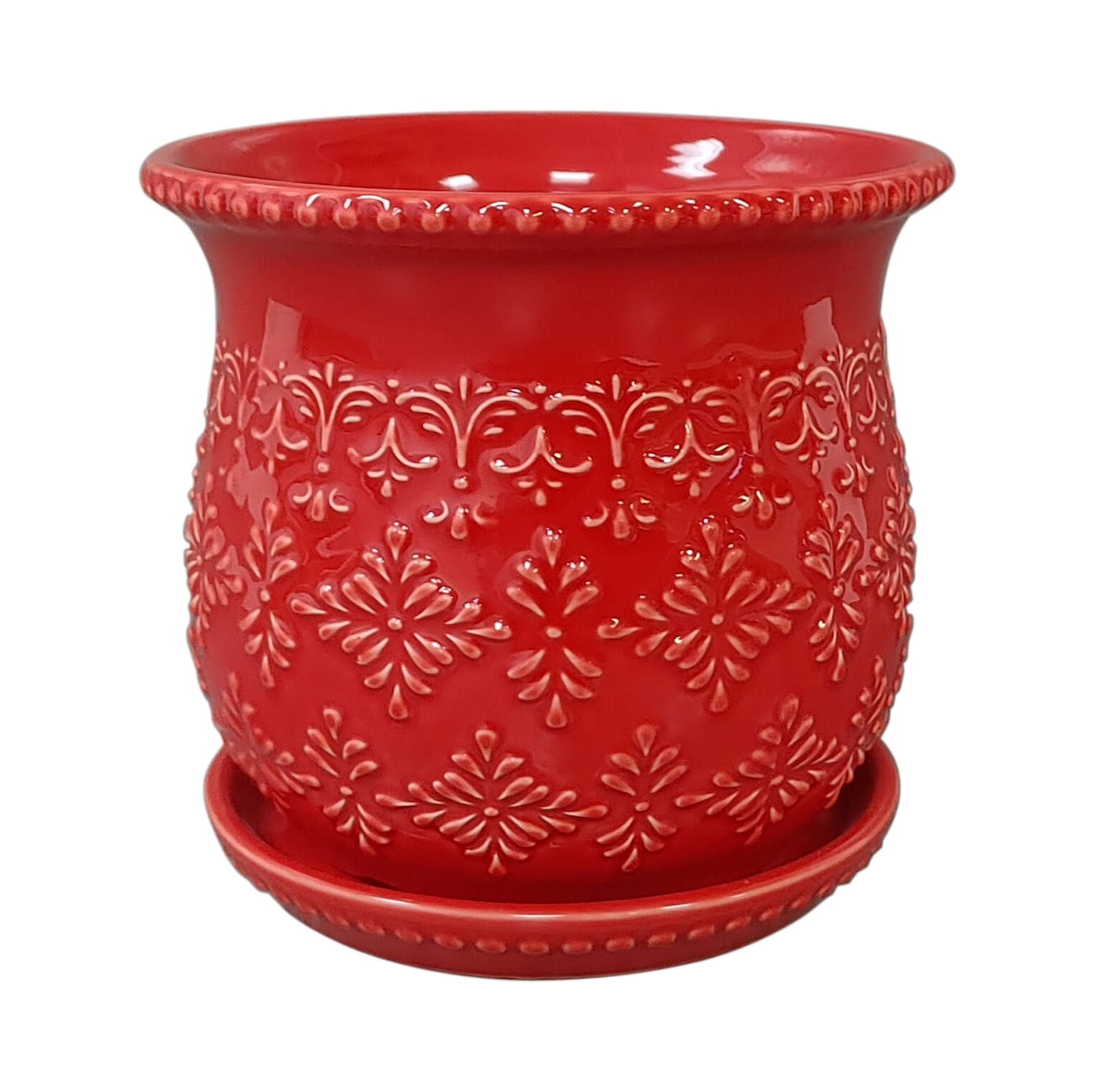 The Pioneer Woman Timeless Geo Red Planter, 6 in, Stoneware in Nepal at ...