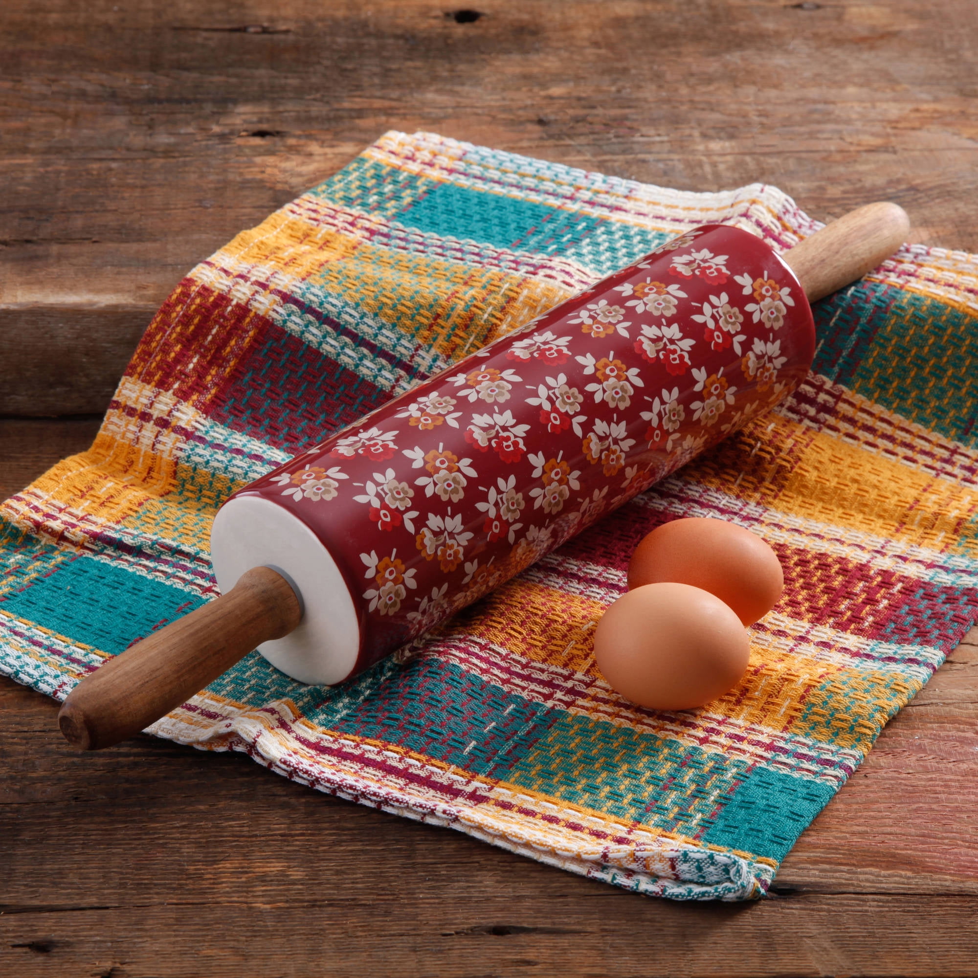 The Pioneer Woman Fall Flowers Rolling Pin - Walmart.com
