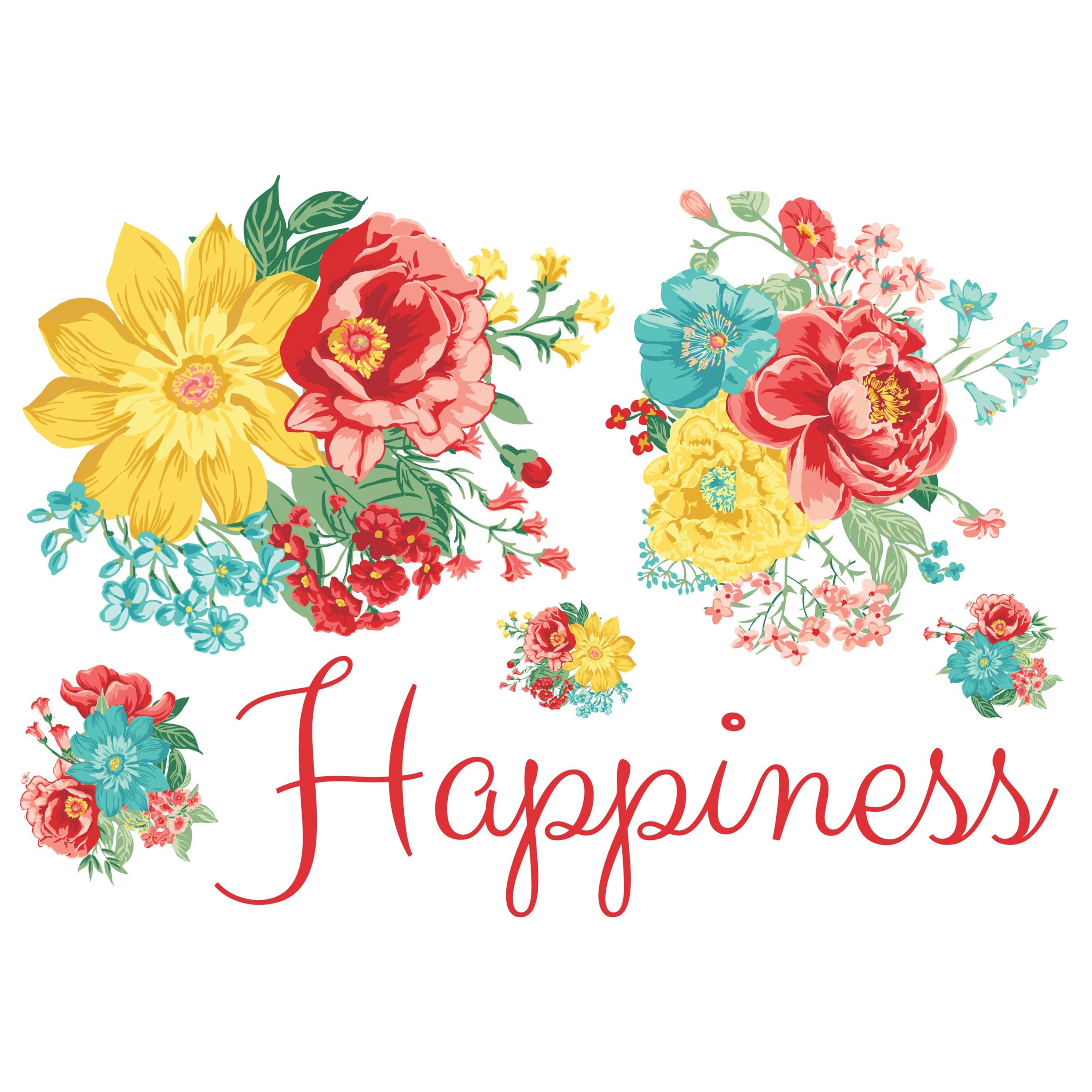 The Pioneer Woman Fancy Flourish 19-Piece Giant Peel & Stick Decals Set ...