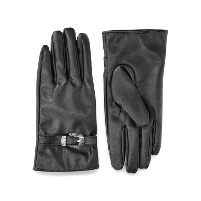 The Pioneer Woman Faux Leather Winter Gloves with Buckle, Size L/XL, Black - Walmart.com