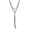 The Pioneer Woman Faux Leather and Beaded Multi Layer Lariat Necklaces ...