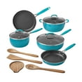 The Pioneer Woman Frontier Speckle 12-Piece Aluminum Cookware Set, Teal ...