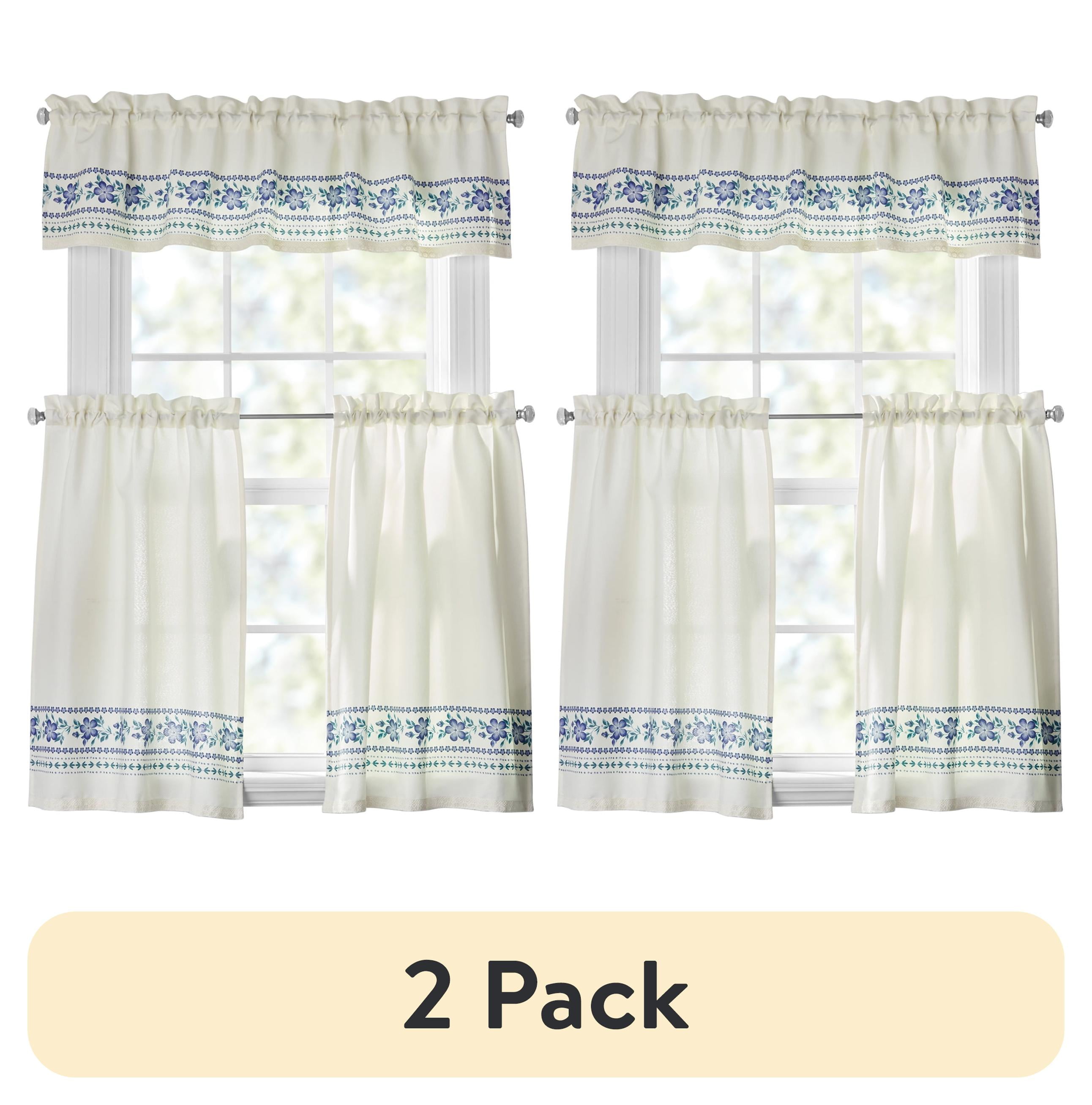 The Pioneer Woman Hattie Border Window Set, Floral Crochet, 3-Piece ...