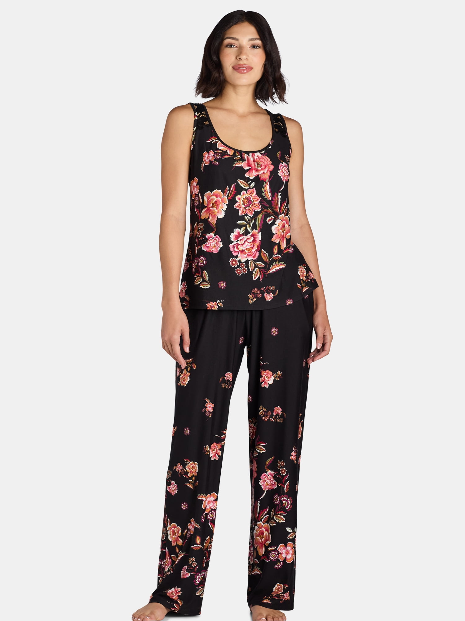 The Pioneer Woman Knit Tank Top and Pants Pajama Set, 2-Piece, Sizes S ...