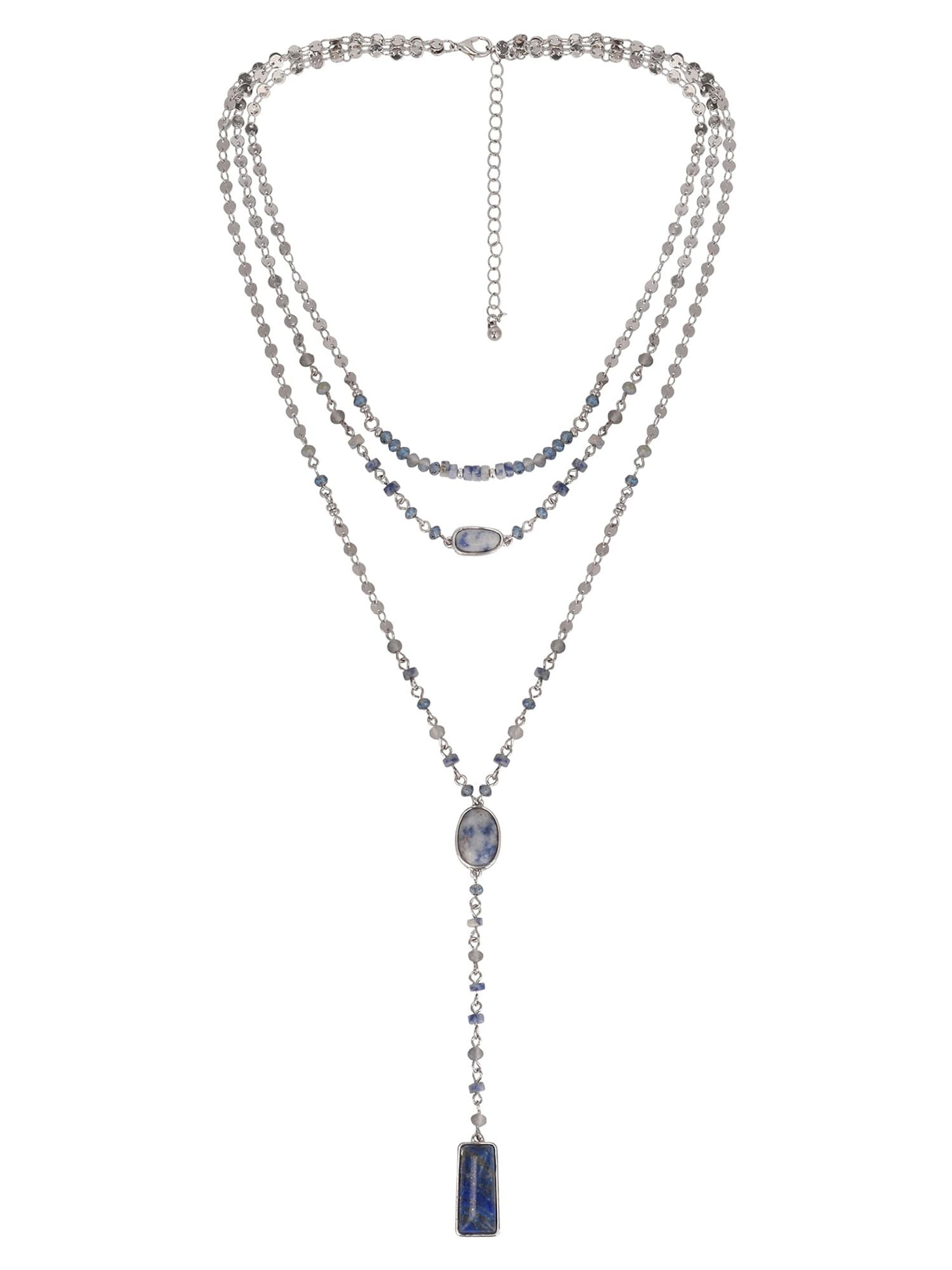The Pioneer Woman Long Layered Y-Necklace with Blue Crystal The Pioneer Woman Long Layered Y-Necklace with Blue Crystal