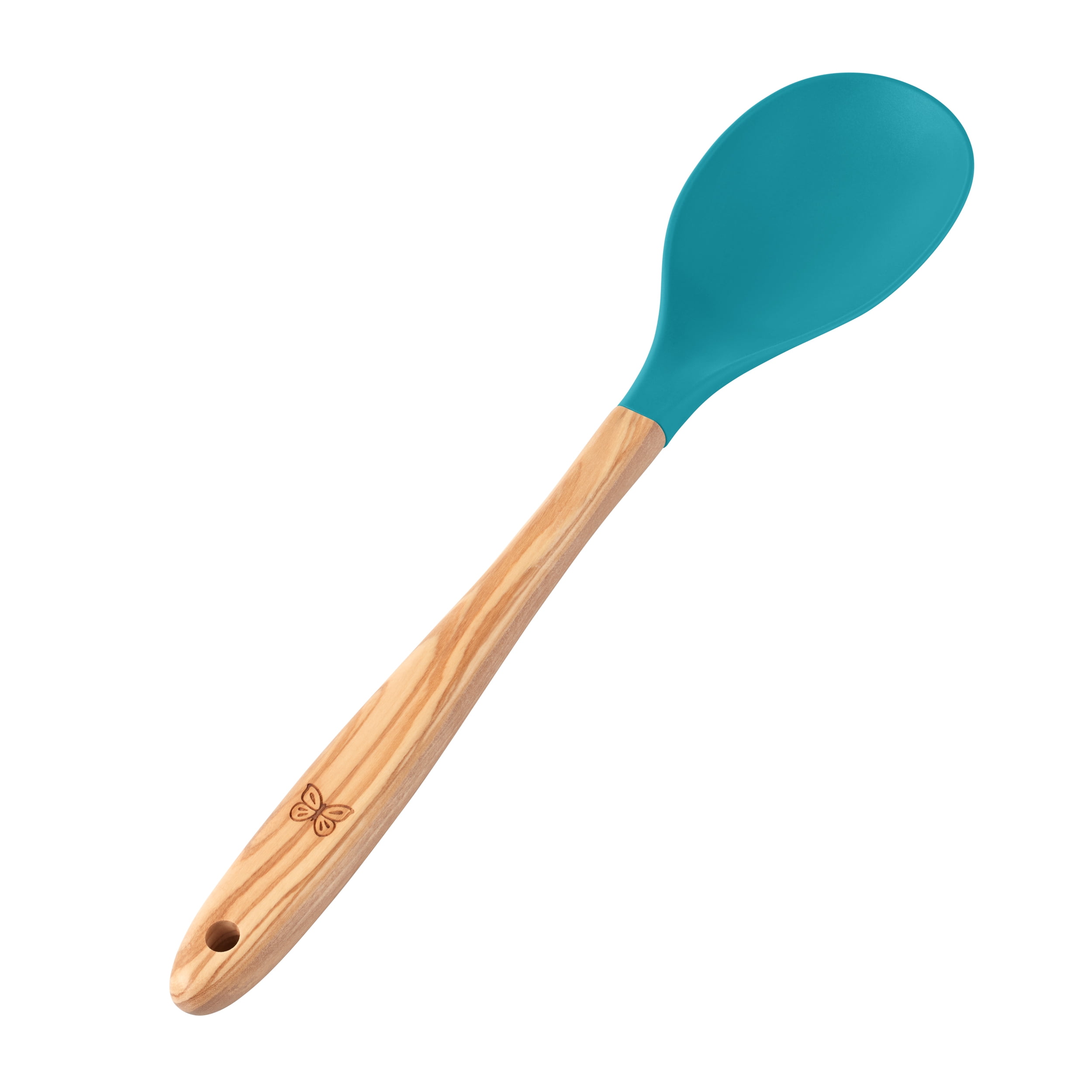 The Pioneer Woman Olive Wood Handle Nylon Basting Cooking Spoon ...