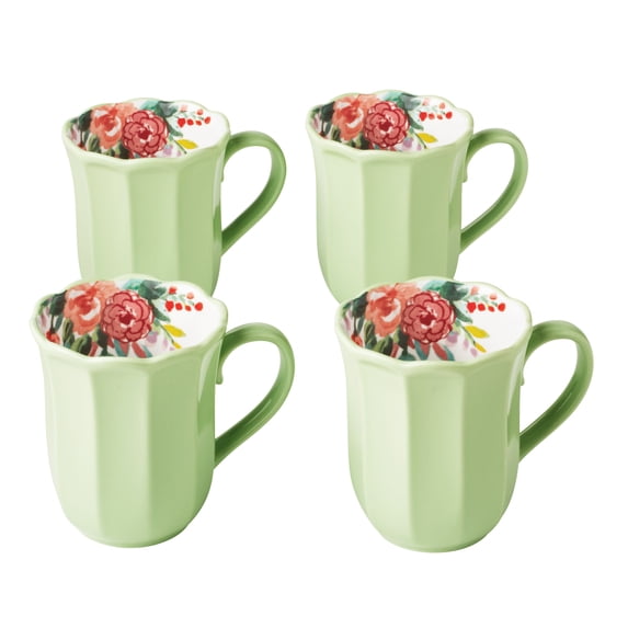 The Pioneer Woman Painted Meadow 16-Ounce Ceramic Mug Set of 4 with ...