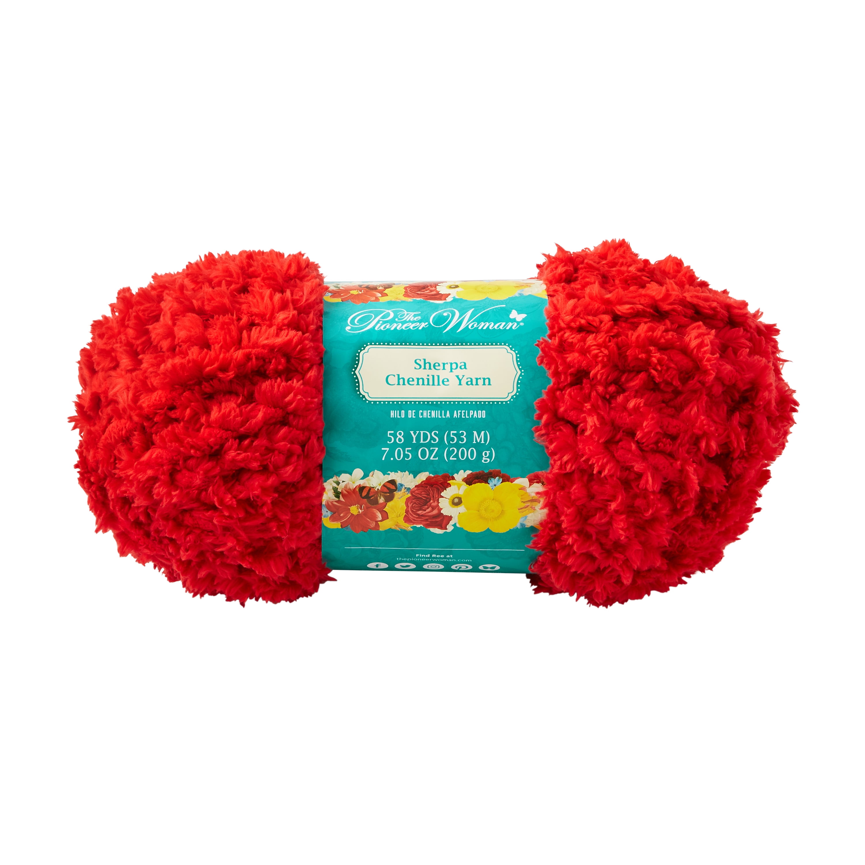 The Pioneer Woman Sherpa Chenille Red Yarn, 58 Yards - Walmart.com