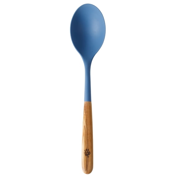The Pioneer Woman Silicone Basting Spoon with Olivewood Handle, Blue ...
