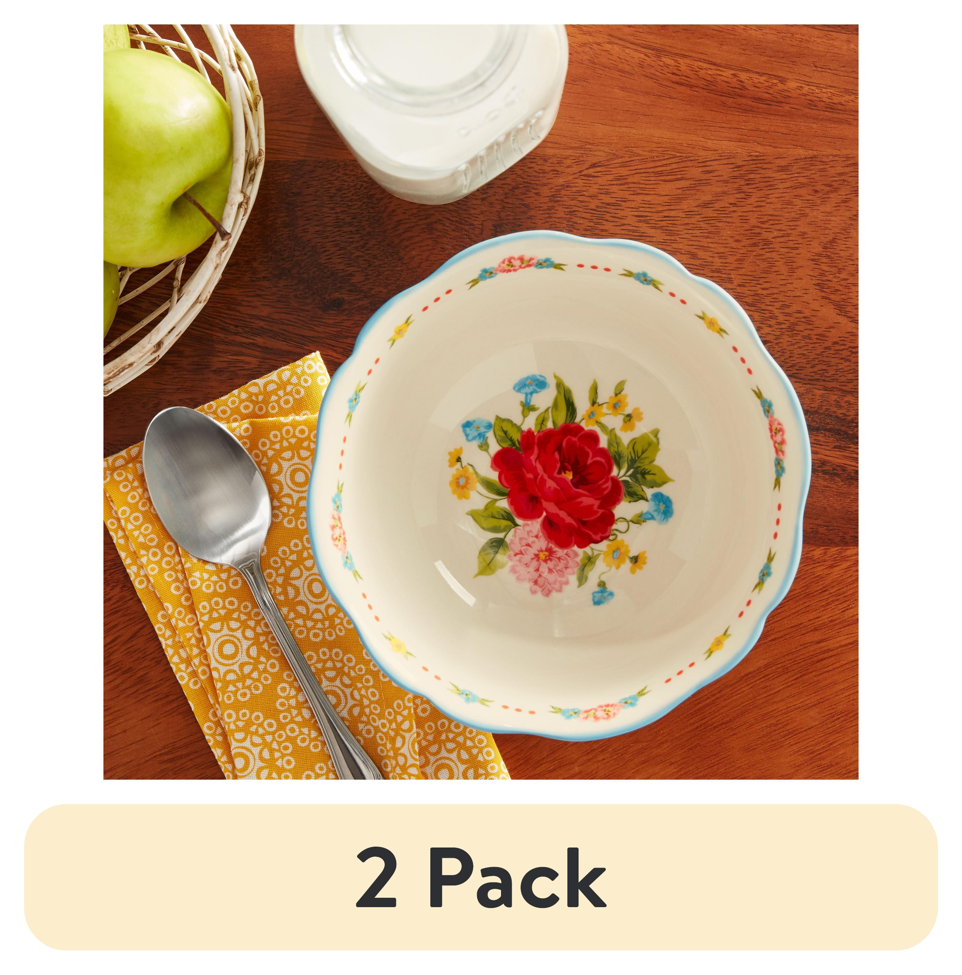 (2 pack) The Pioneer Woman Sweet Rose Ceramic Blue 6-Inch Bowl ...