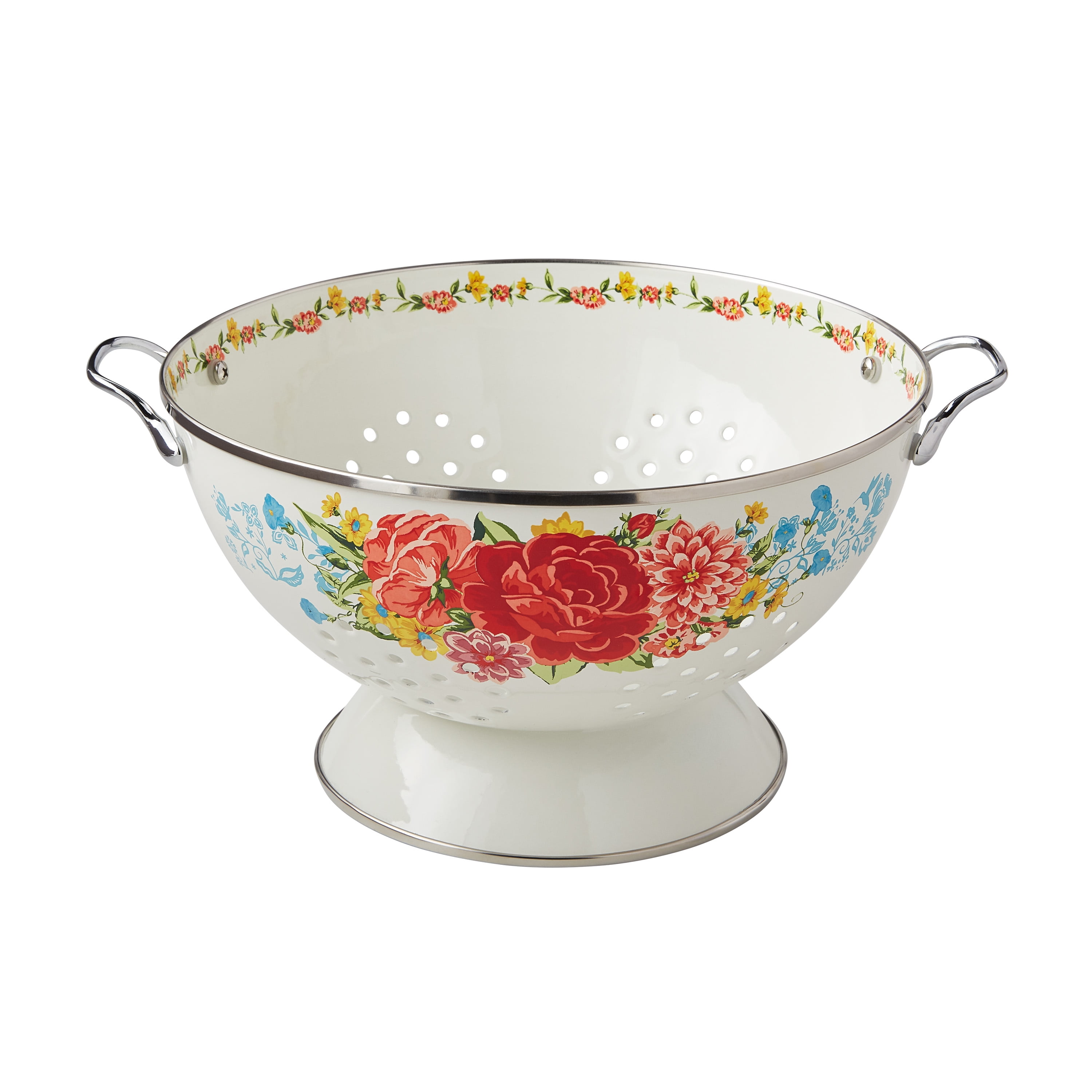 The Pioneer Woman Sweet Rose 5-Quart Floral Colander with Handles ...