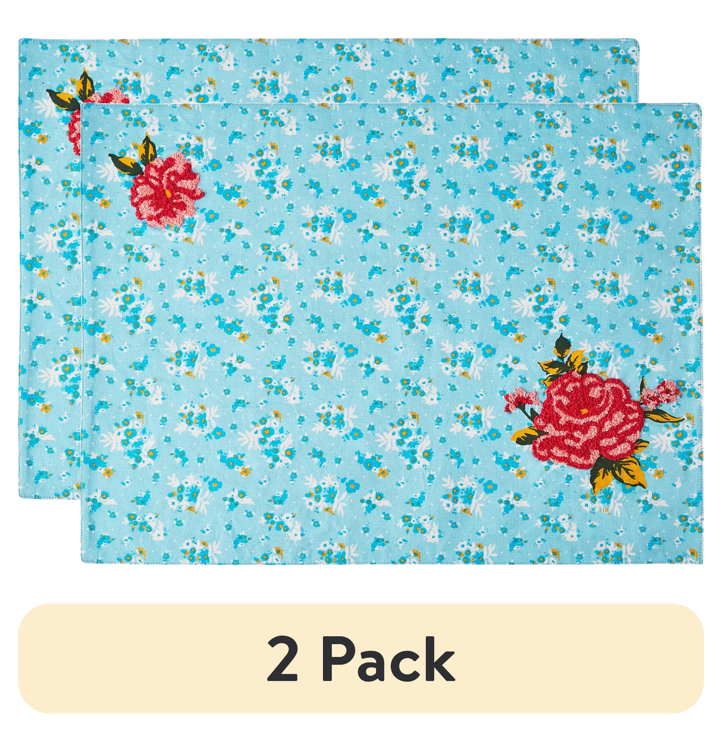 (2 pack) The Pioneer Woman Sweet Rose Placemat, Multicolor, 14"W x 19"L, 1 Piece - Walmart.com