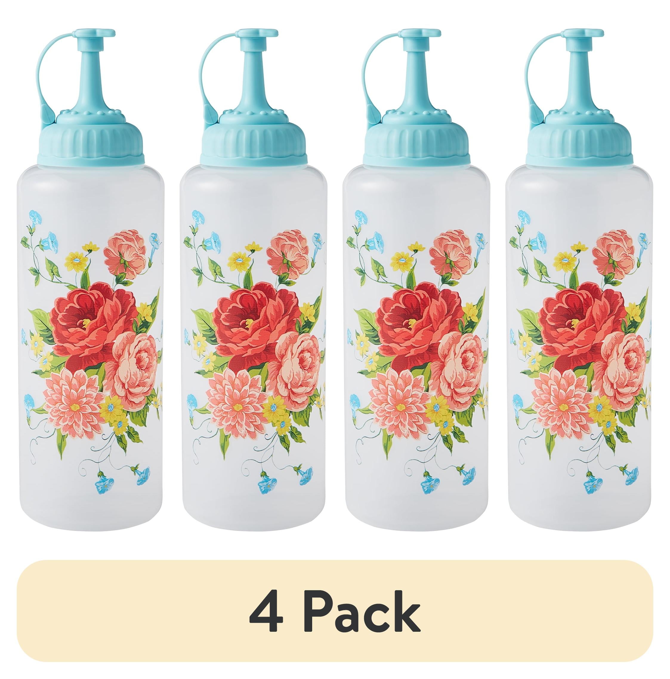 (4 pack) The Pioneer Woman Sweet Rose Plastic Dispenser Bottle ...