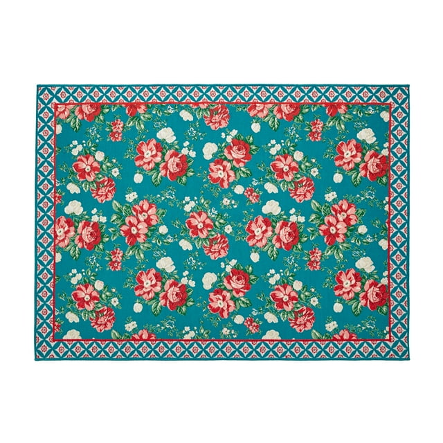 The Pioneer Woman Vintage Floral Outdoor Rug - 5' x 7' - Walmart.com