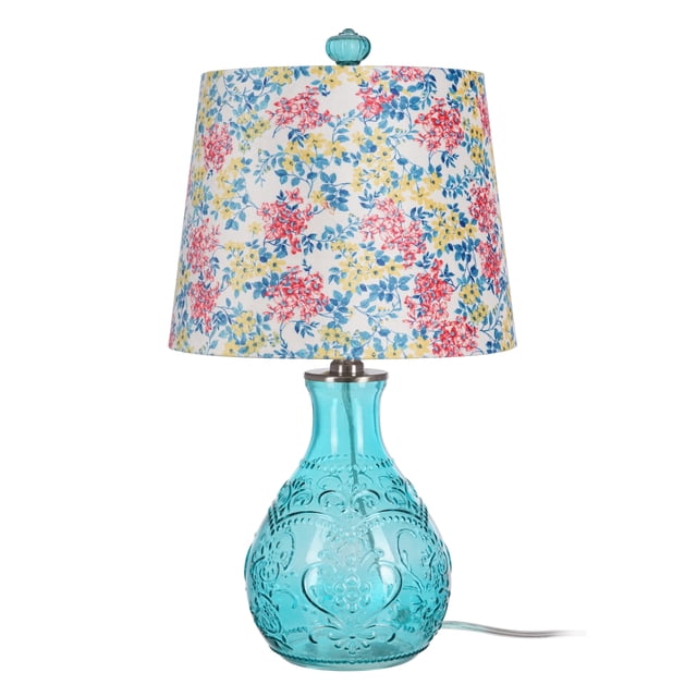 The Pioneer Woman Washy Ditsy Embossed Table Lamp with Pretty Posies ...