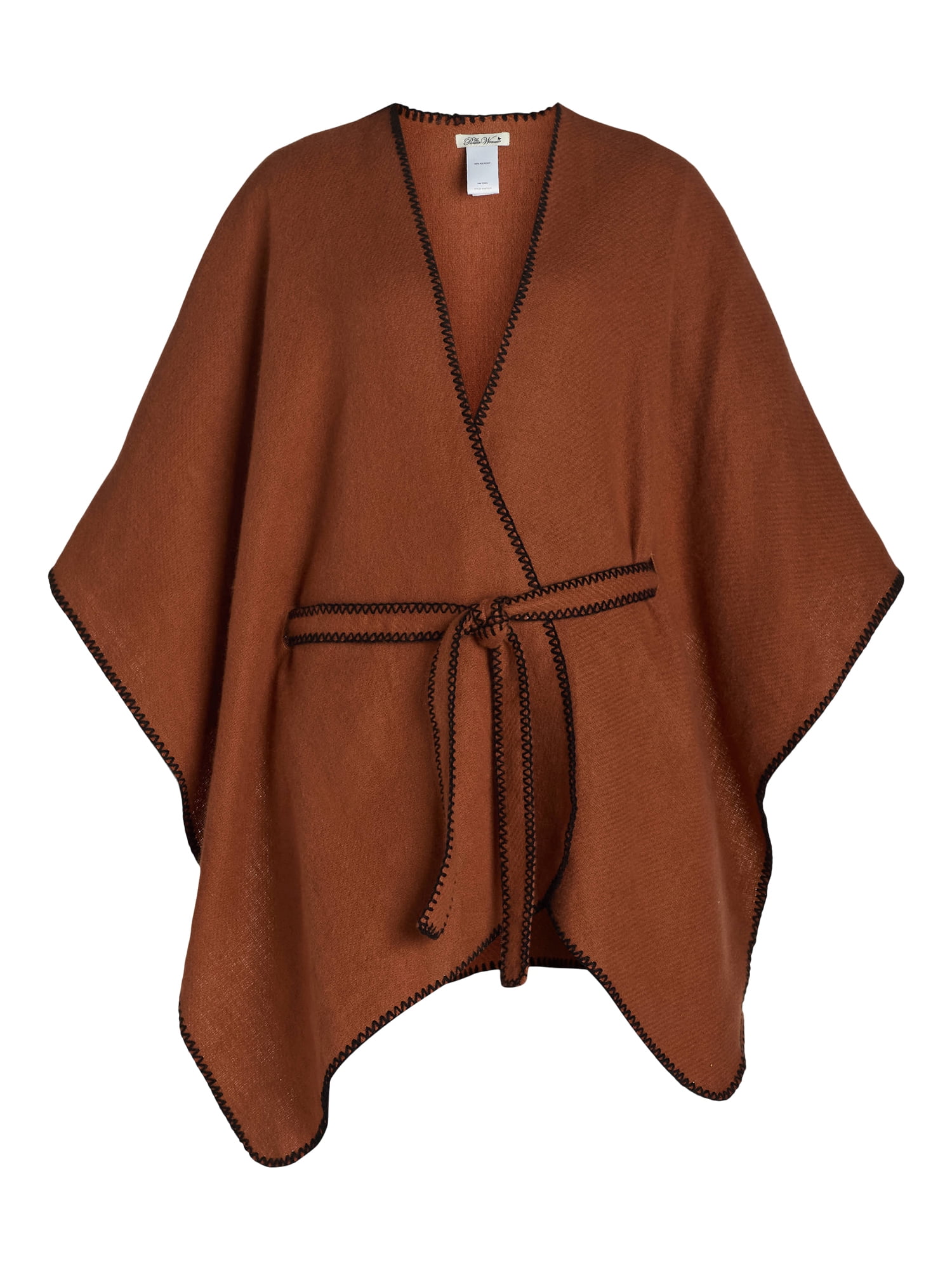 The Pioneer Woman Whipstitch Wrap Ruana with Belt Layering Piece ...