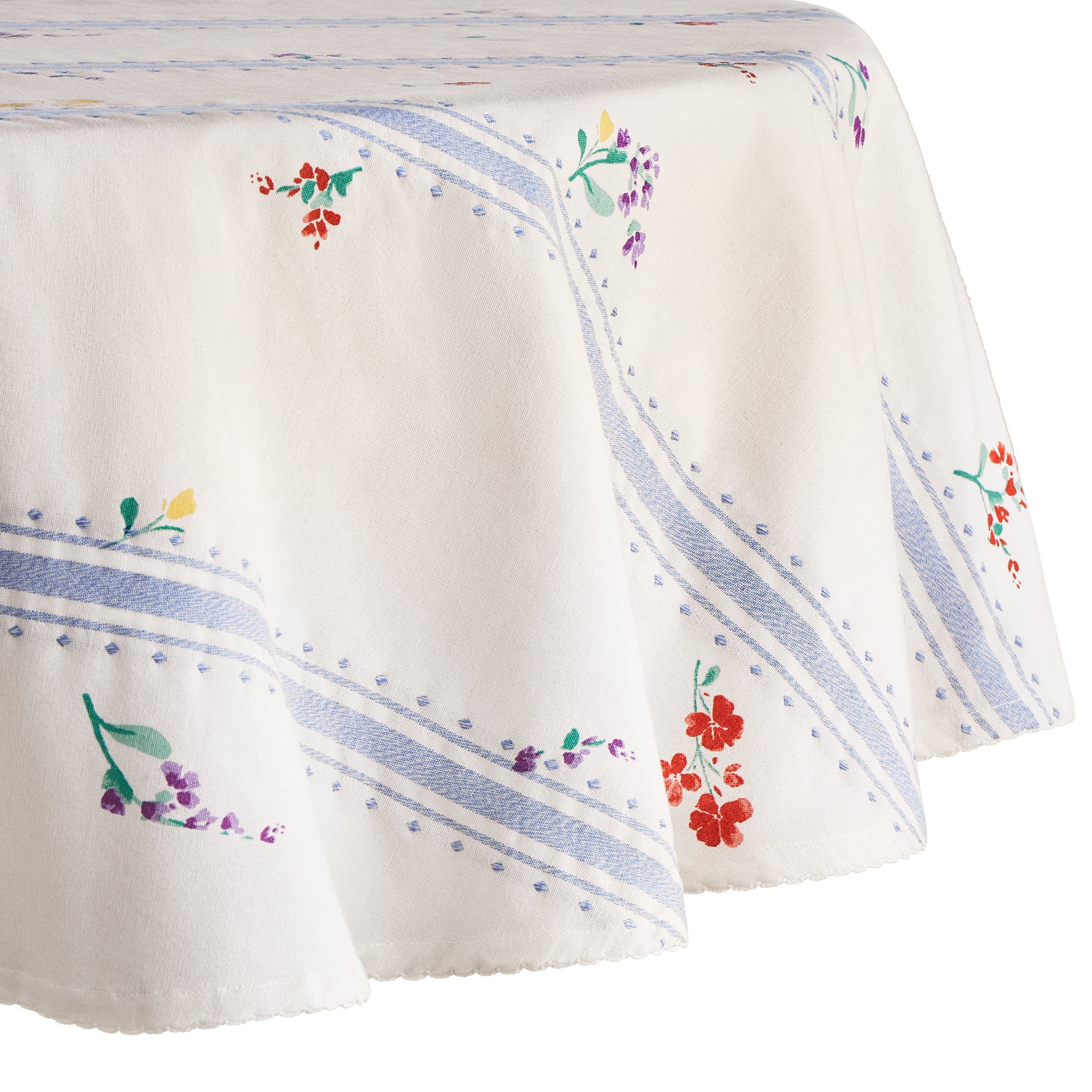 The Pioneer Woman Wildflower Fabric Tablecloth, 70" Round, Multicolor ...