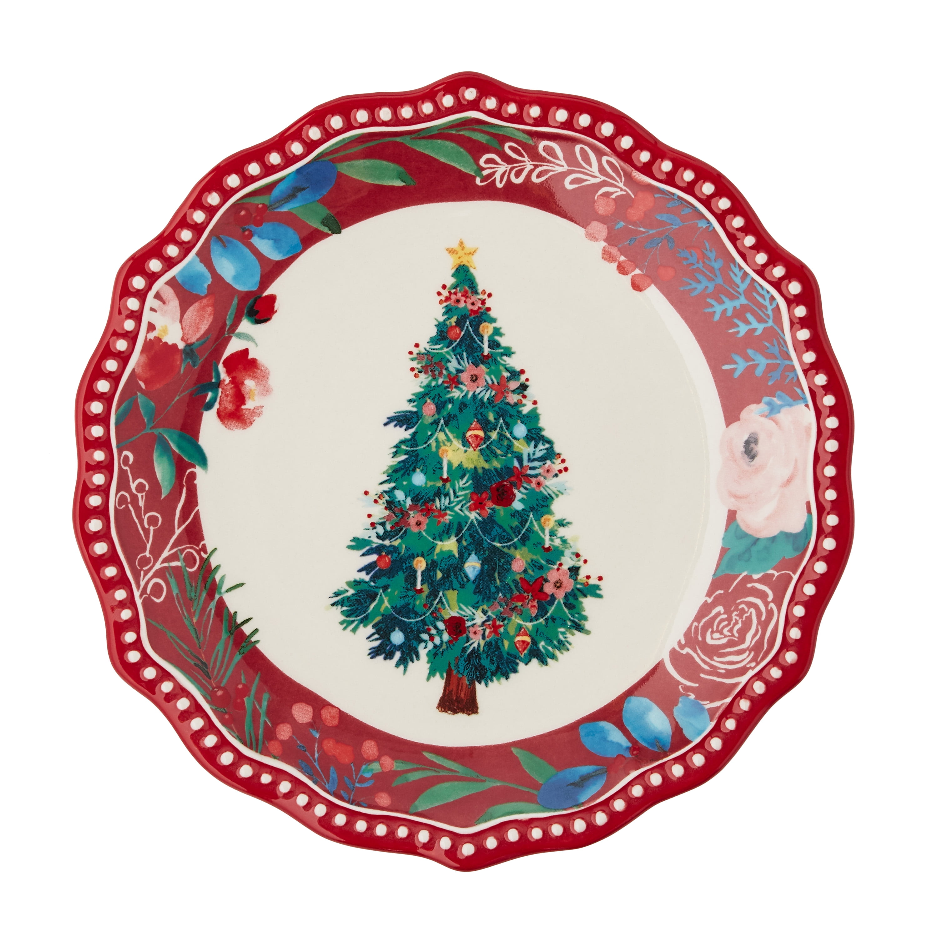 The Pioneer Woman Wishful Winter Tree 6.5-Inch Ceramic Appetizer Plate ...