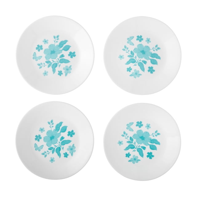 The Pioneer Woman by Corelle 4-Piece Appetizer Plate Set, Evie, Teal ...