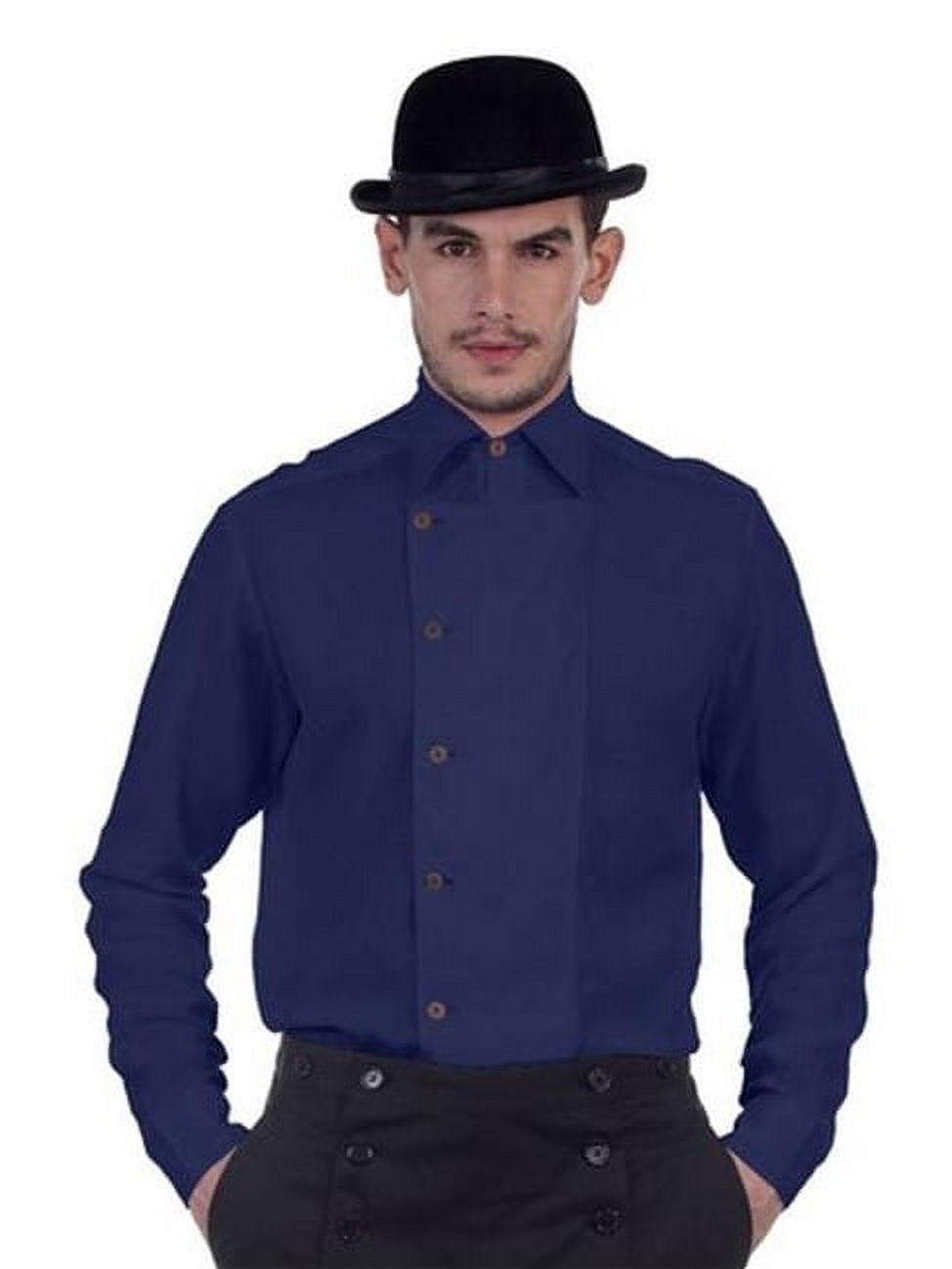 The Pirate Dressing C1293 Ulysses Side-Button Shirt- Navy - Extra Large ...