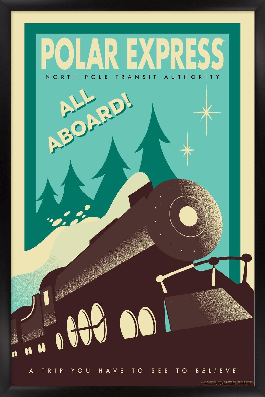 The Polar Express - All Aboard Wall Poster, 22.375" x 34" Framed ...