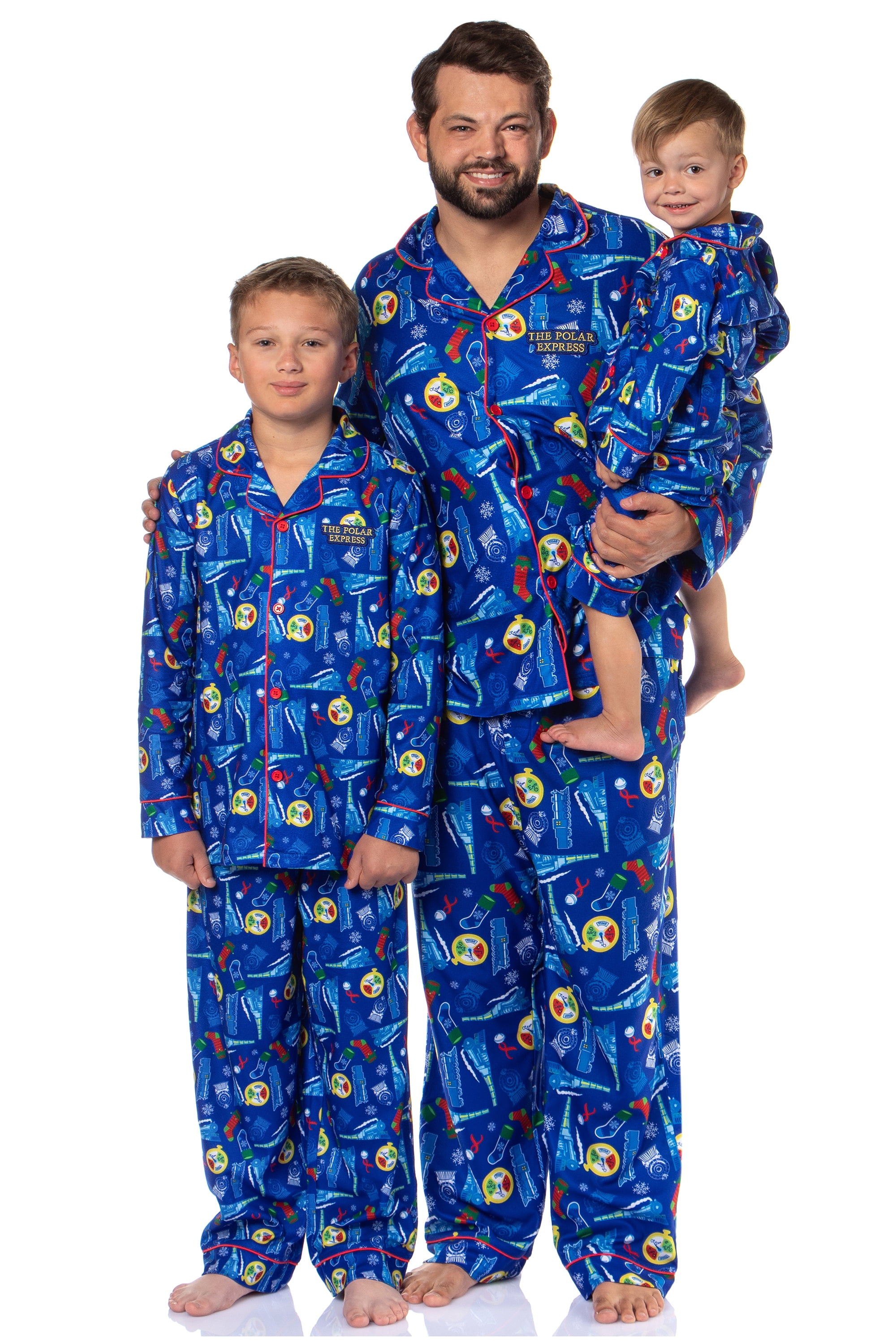 The Polar Express Christmas AOP Icons Sleepwear Button-Up Coat Front ...