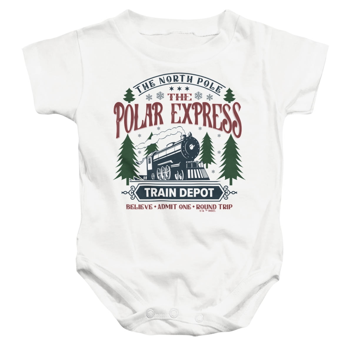 The Polar Express Train Depot Unisex Infant Snap Suit for Baby, White ...
