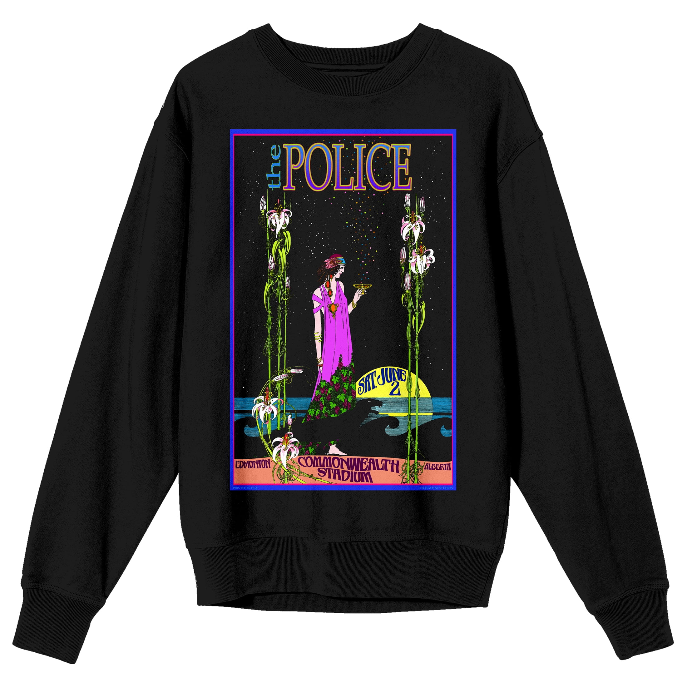 The Police Bob Masse Poster Art Crew Neck Long Sleeve Black Adult ...