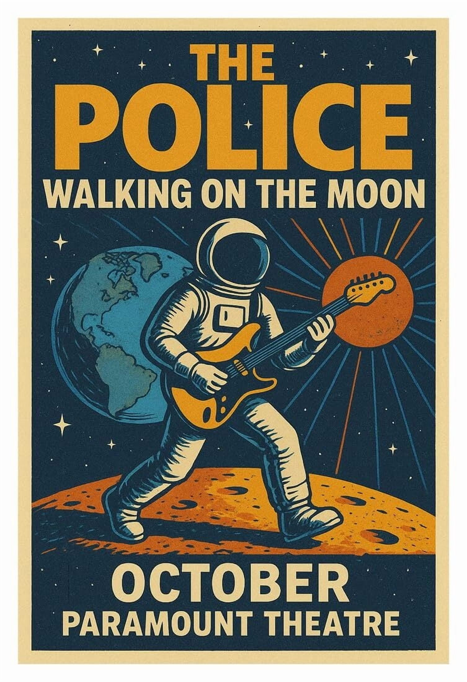 The Police Concert Poster, Walking on the Moon, 1980, Paramount Theater ...