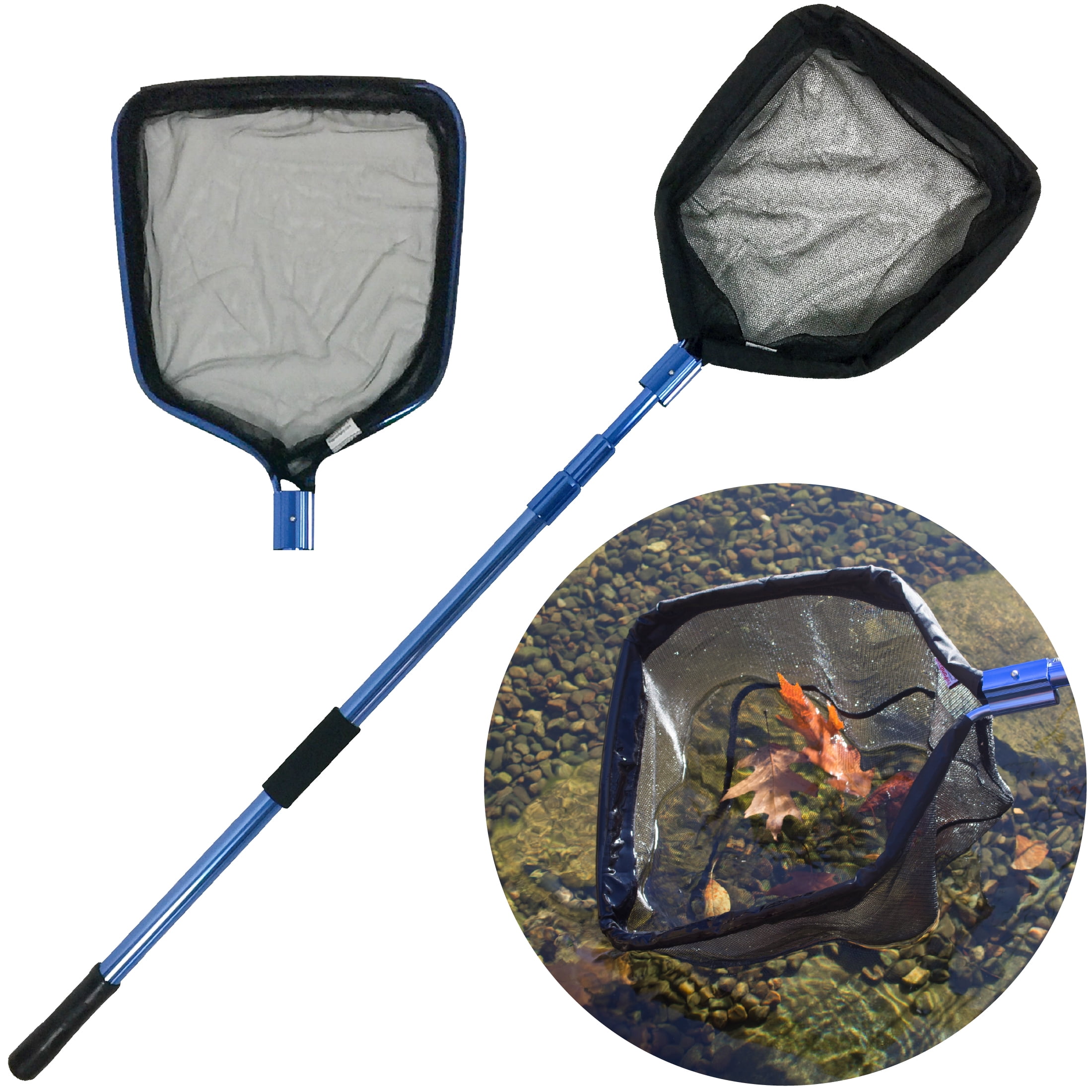 The Pond Guy Heavy Duty Telescoping Fish Net & Utility Skimmer Combo ...