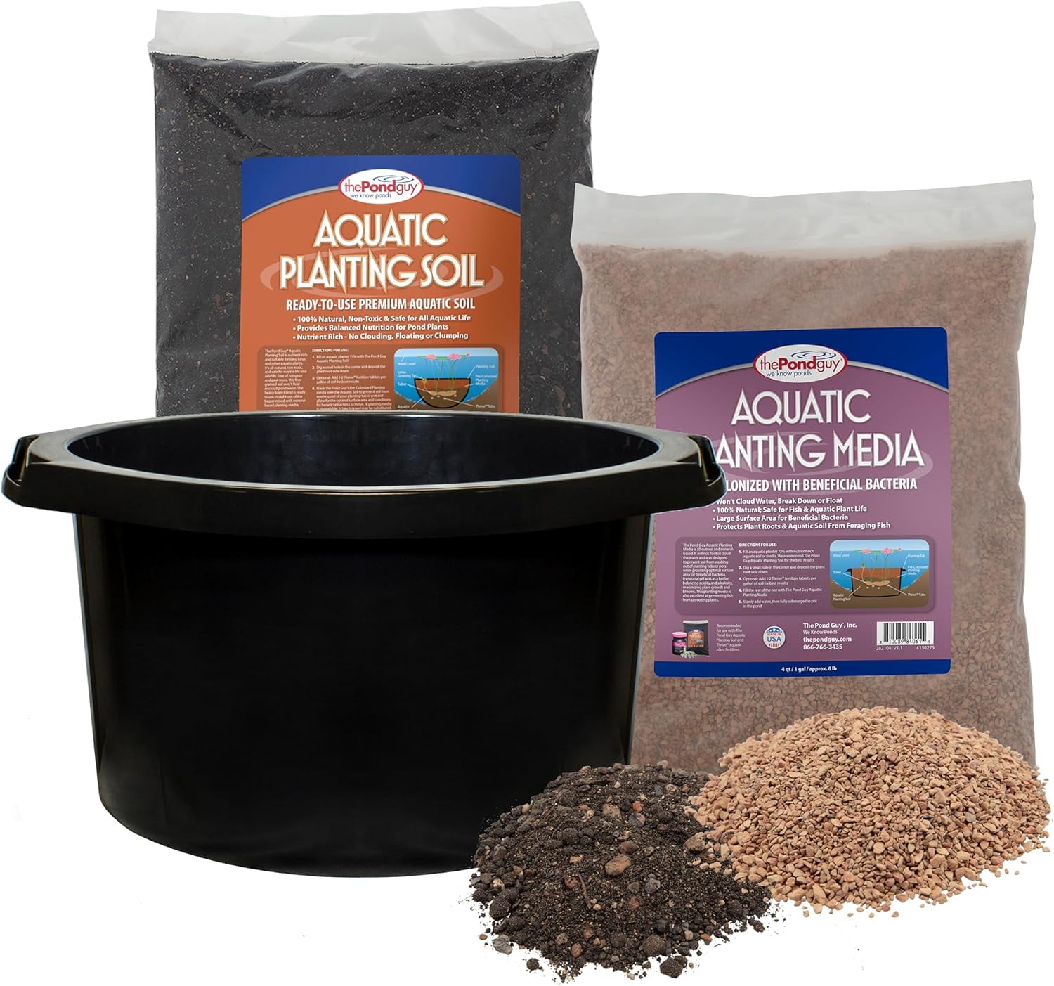 The Pond Guy Planting Tub Kit for Aquatic with Soil & Media, Outdoor ...