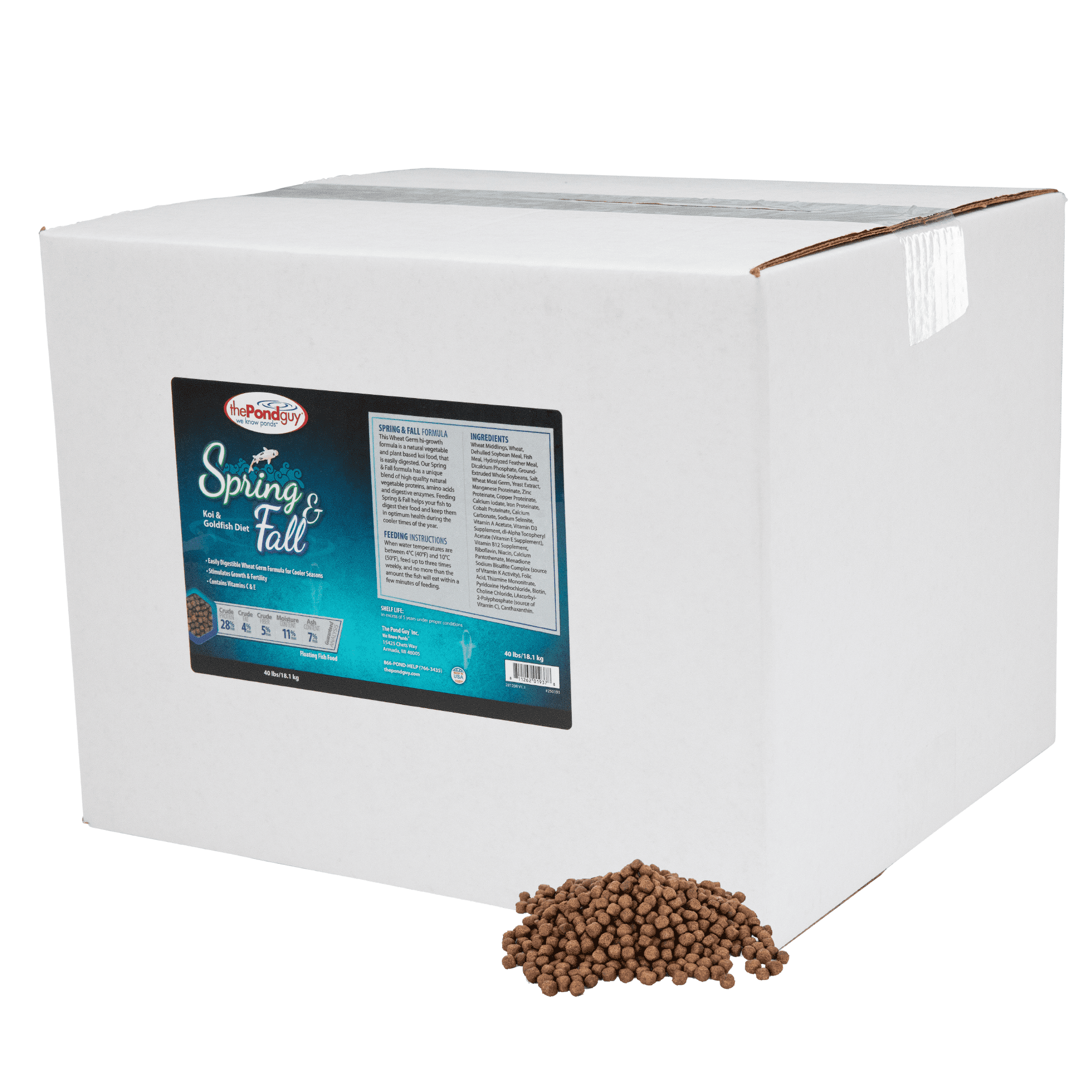 The Pond Guy Spring & Fall Wheat Germ Fish Food for Koi & Goldfish ...