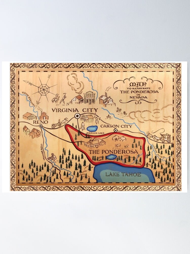 The Ponderosa Ranch Map Poster - Walmart.com