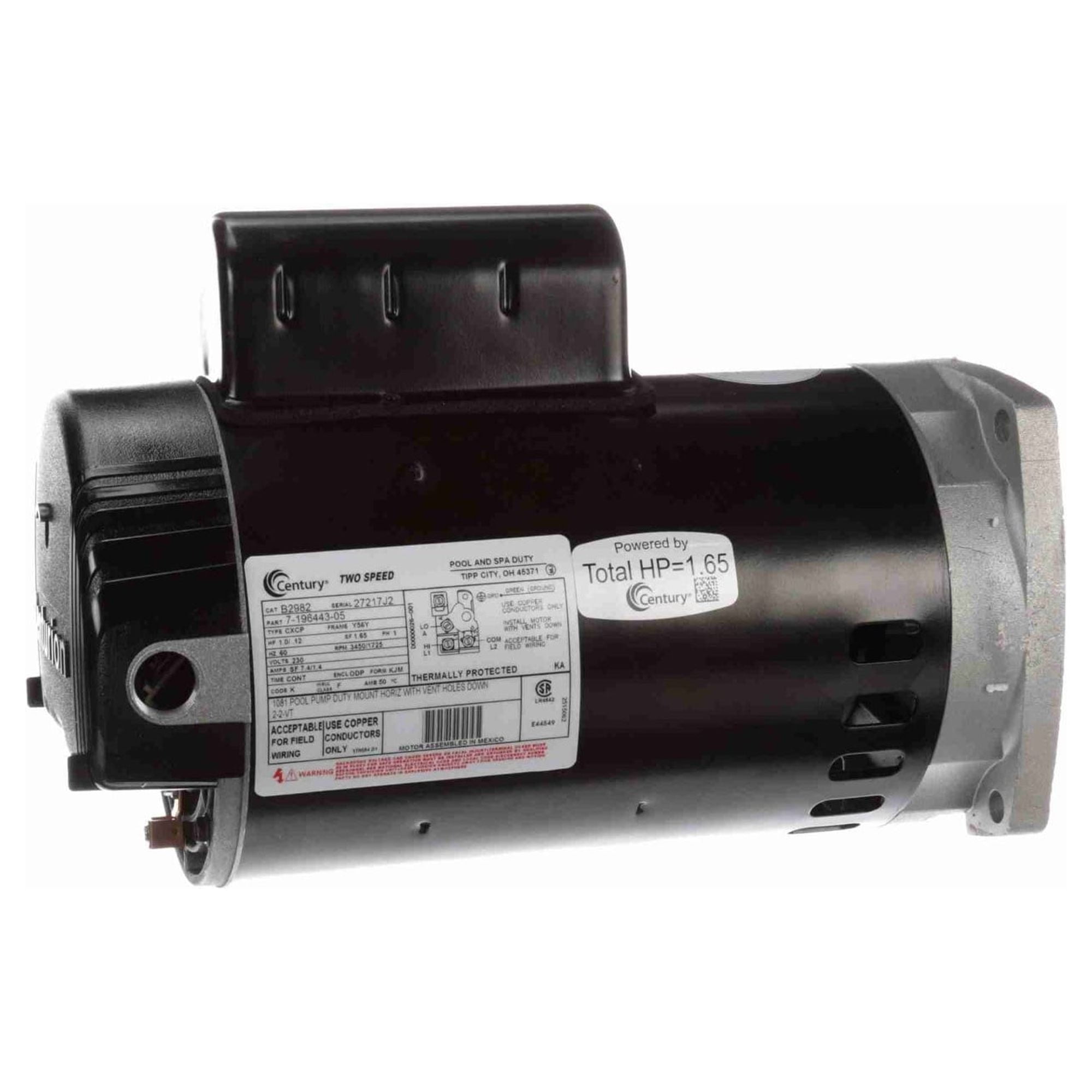 The Pool Supply Shop 1 to 0.12 HP Square Flange Dual Speed Pool Pump ...