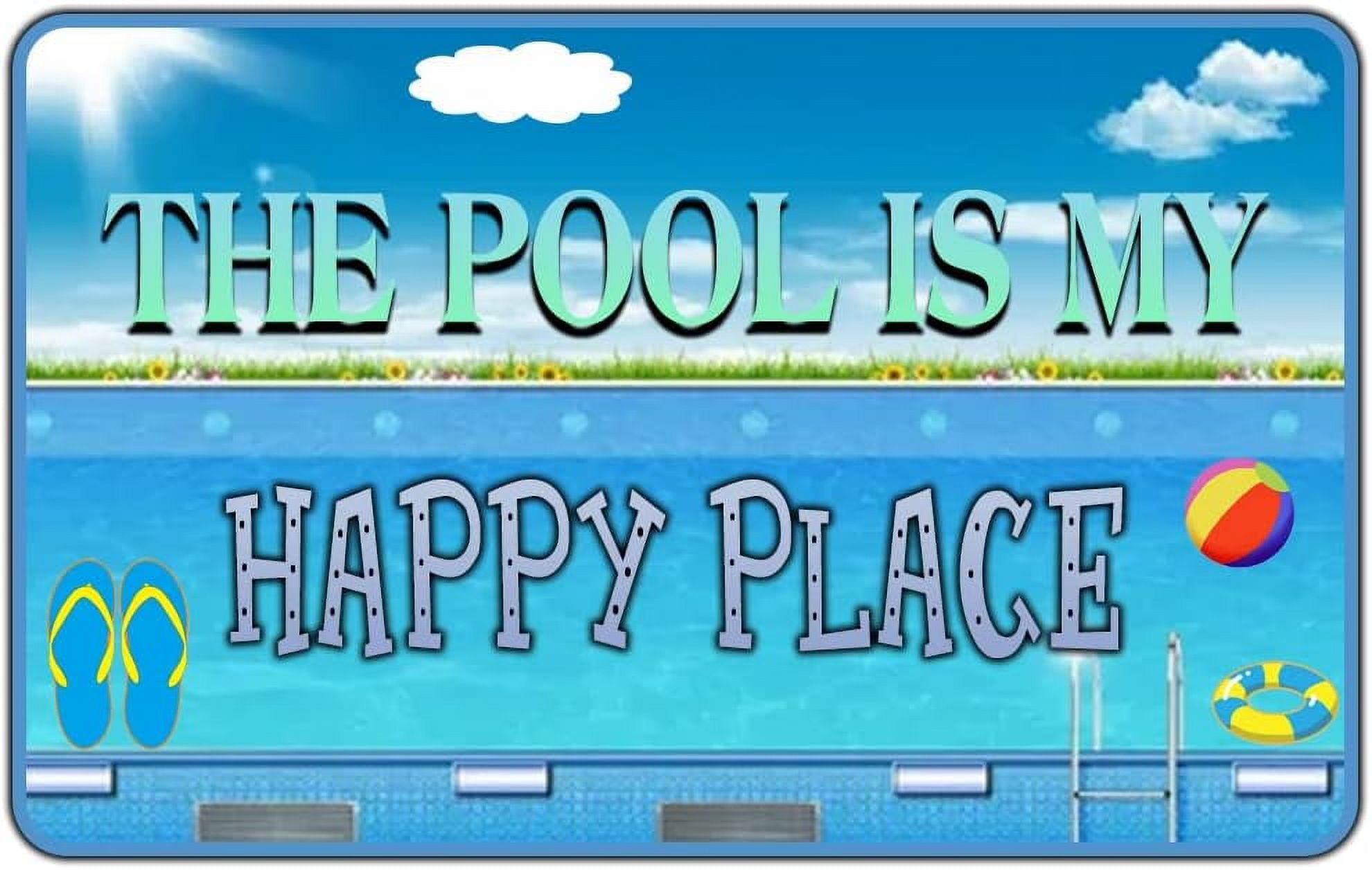 The Pool is My Happy Place Sign Swiming Pool Sign Wall Poster Metal ...