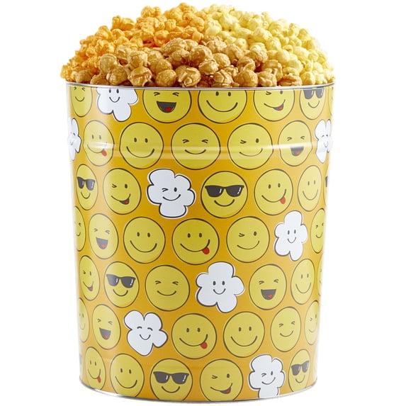 The Popcorn Factory Popcorn Gift Tin, Make you Smile, 3.5 Gallons ...
