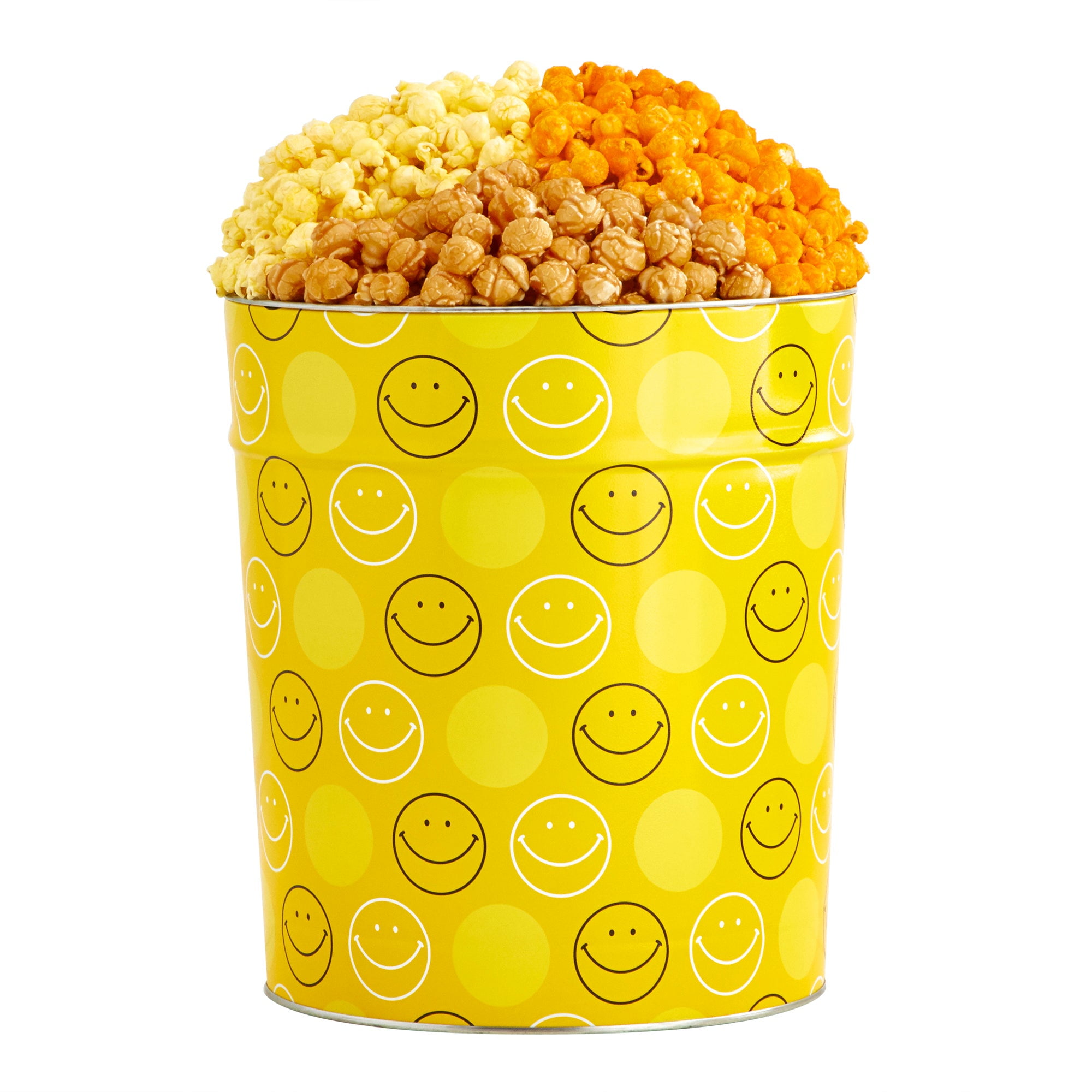 The Popcorn Factory Smiley Face Tin, 3.5 Gallons (Robust Cheddar ...