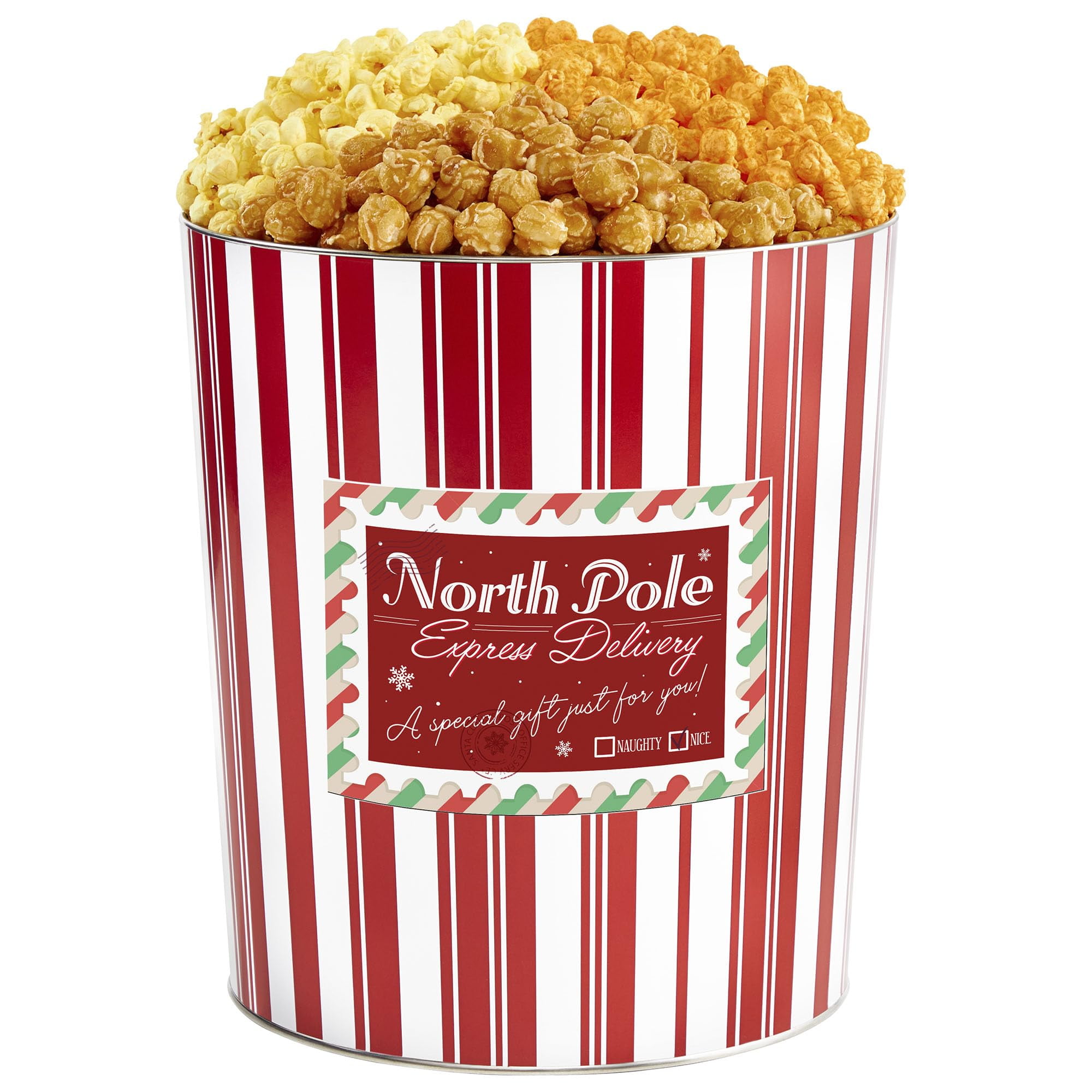 The Popcorn Factory Tins With Pop® 3.5 Gallon North Pole Express ...