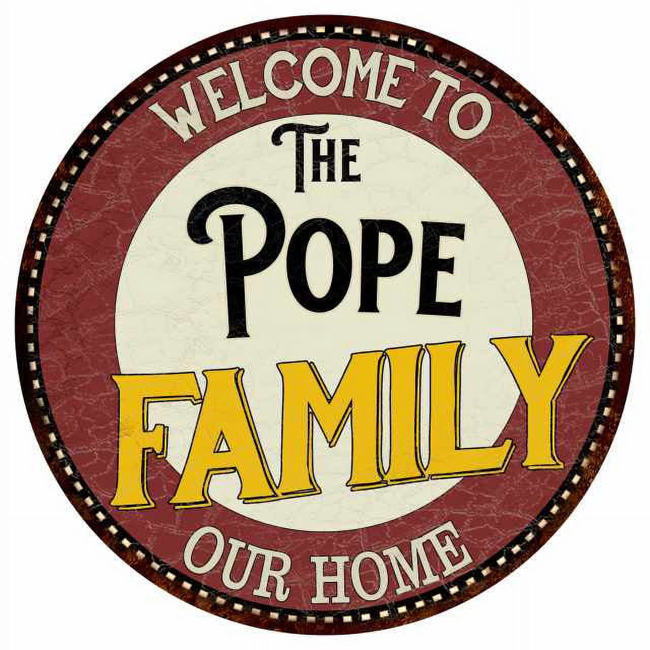 The Pope Family 14" Round Metal Sign Kitchen Game Room Decor ...