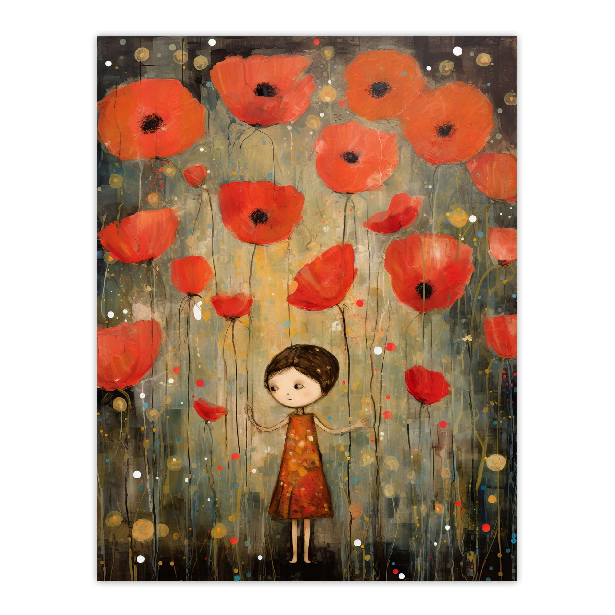 The Poppy Dream Elegant Giant Flower Floral Oil Painting Unframed Wall ...