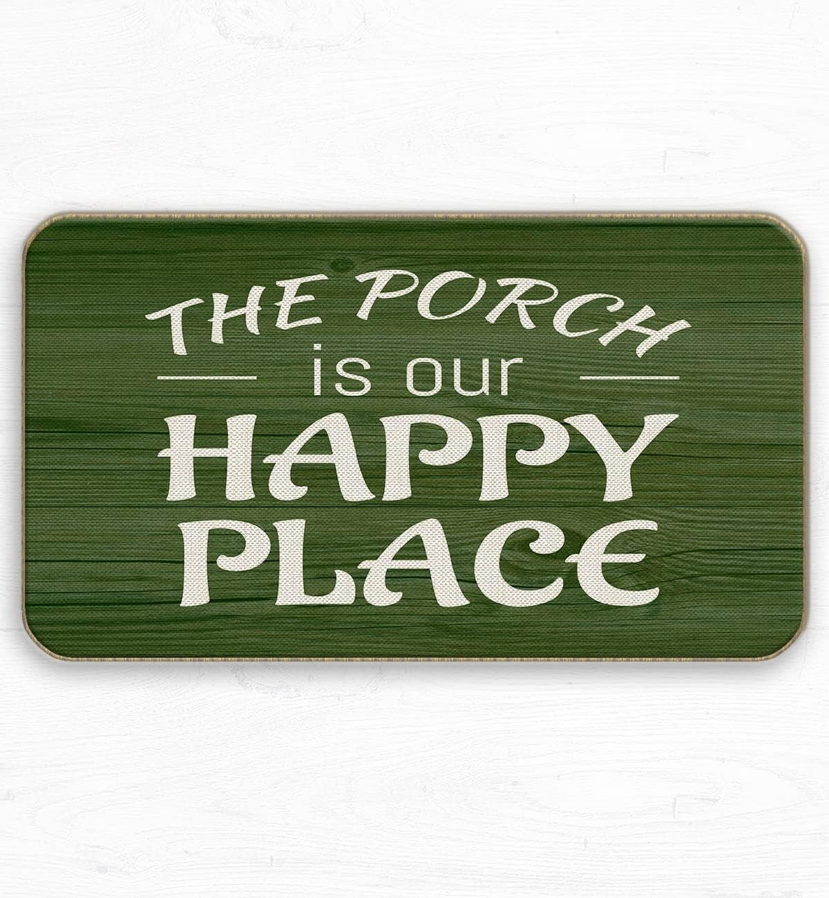The Porch is Our Happy Place Funny Green Decorative Doormat,Front Door ...