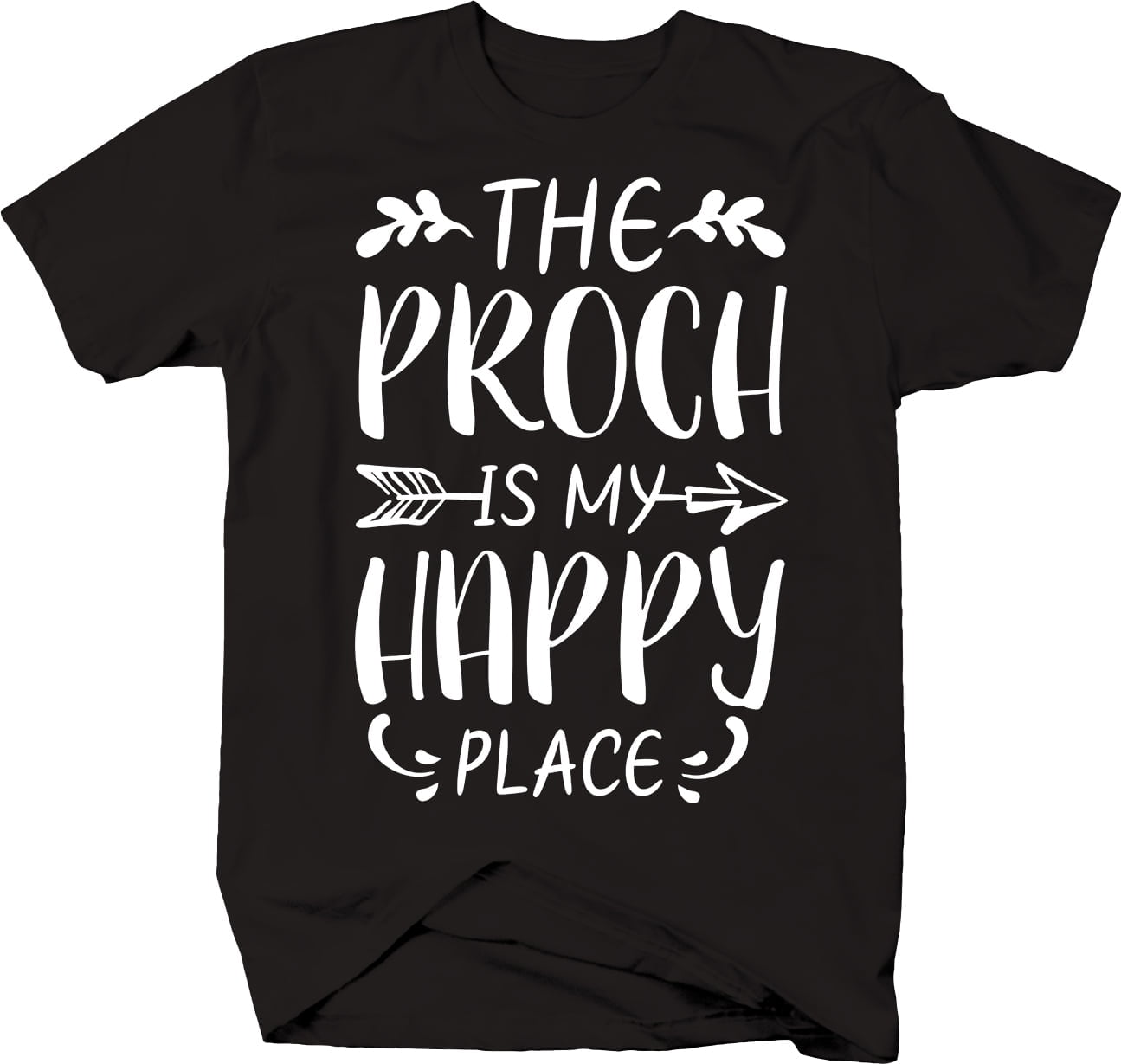The Porch is my Happy Place Arrow Graphic Tshirts for Men Large Black ...