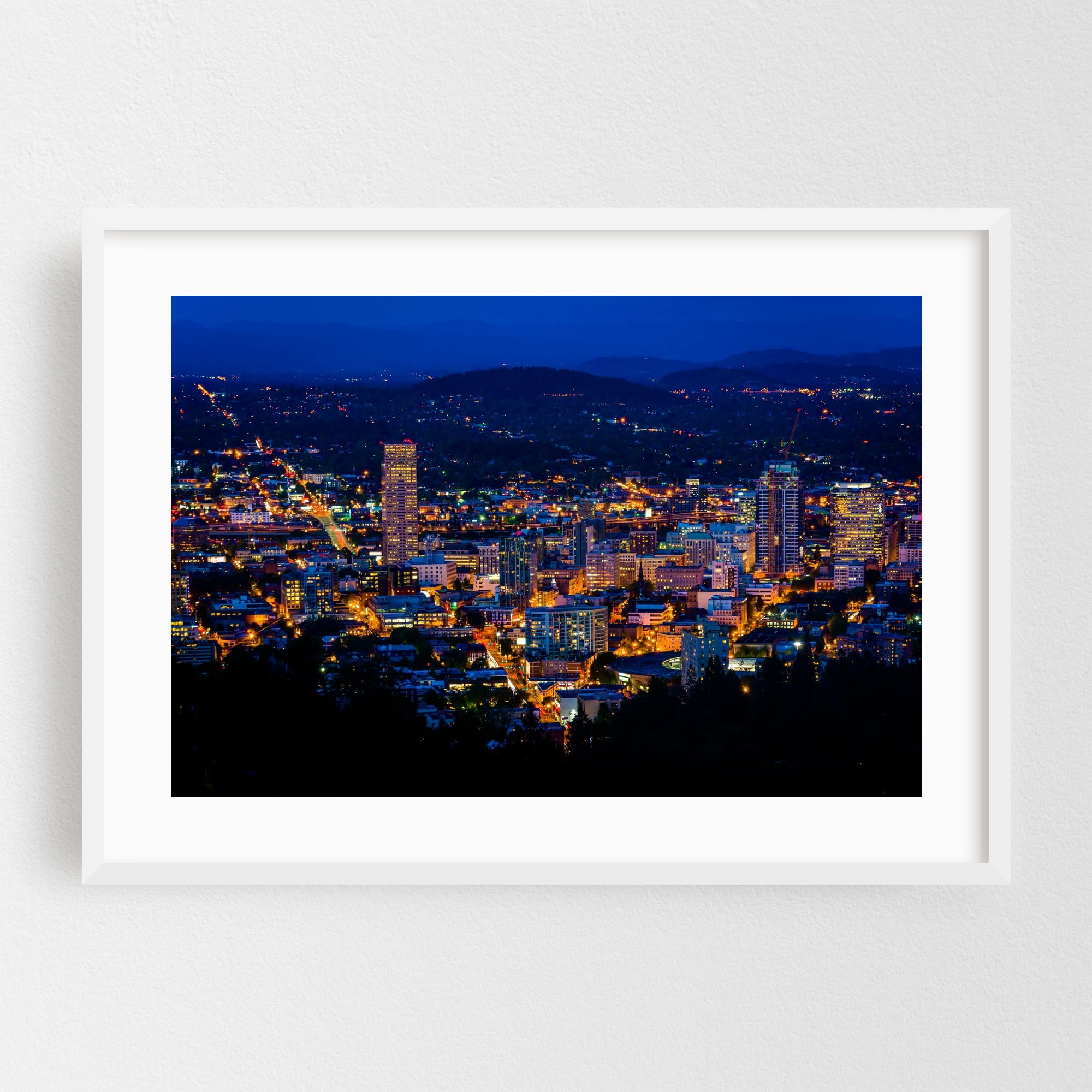 The Portland Skyline 02 - Portland Oregon Photography White Framed Wall ...