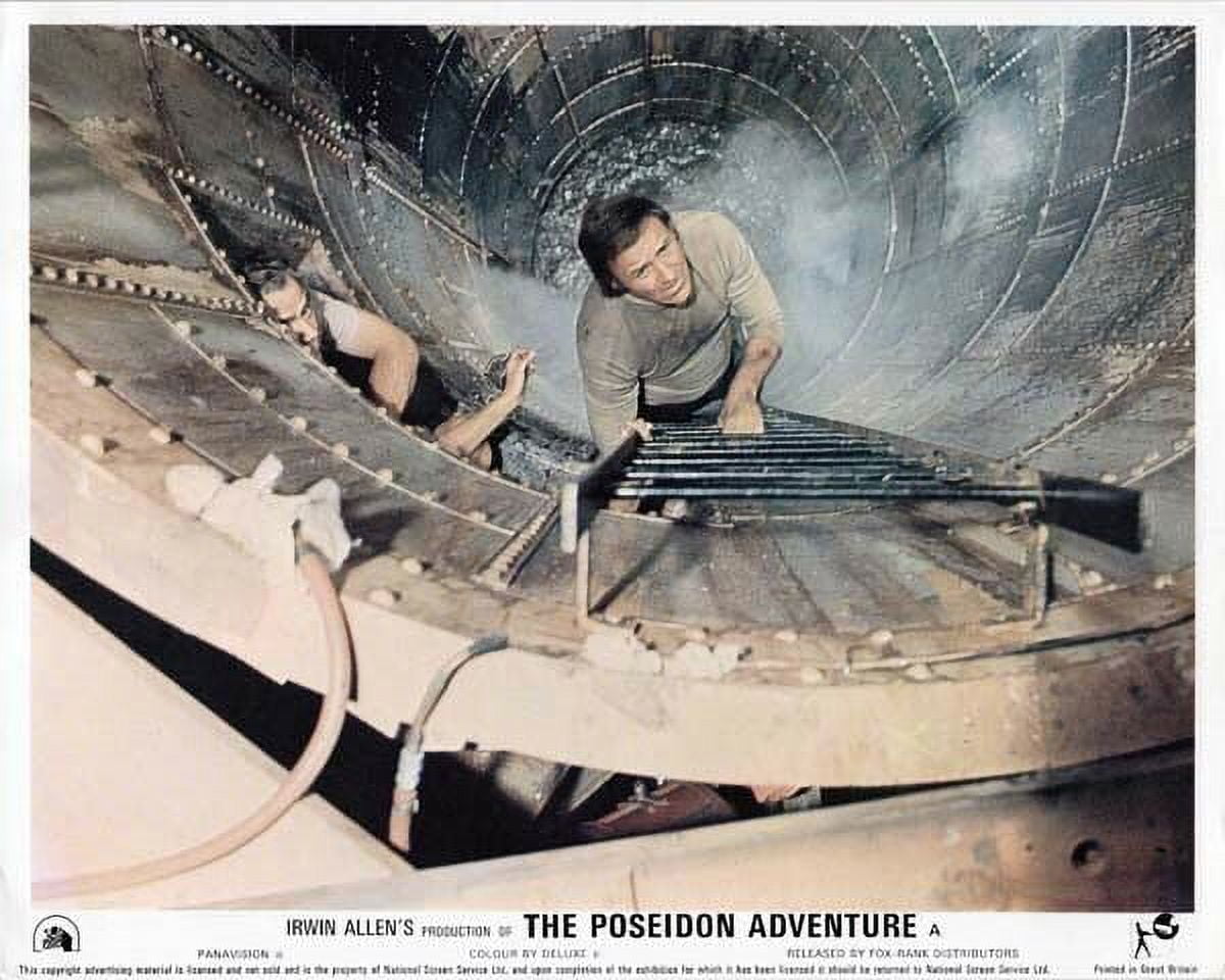 The Poseidon Adventure Gene Hackman climbs up circular tunnel 8x10 inch ...