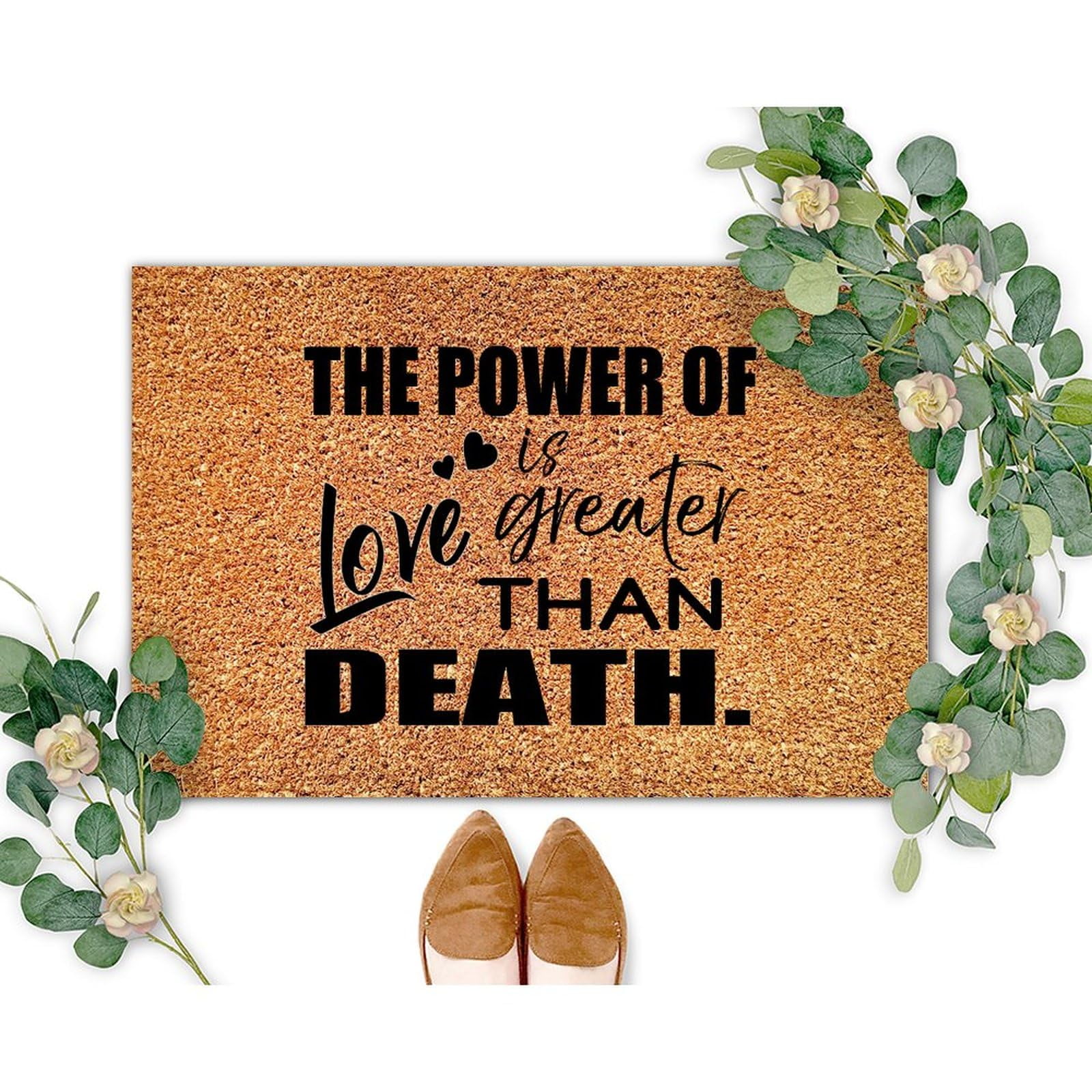 The Power of Love is Greater Than Death Coir Doormat Rectangular Rug ...
