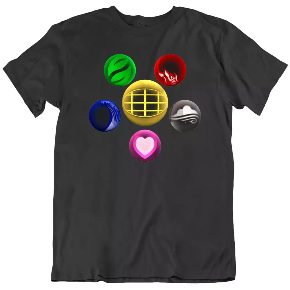 The Power Rings Fire Water Earth Wind Heart Captain Planet TV T Shirt ...