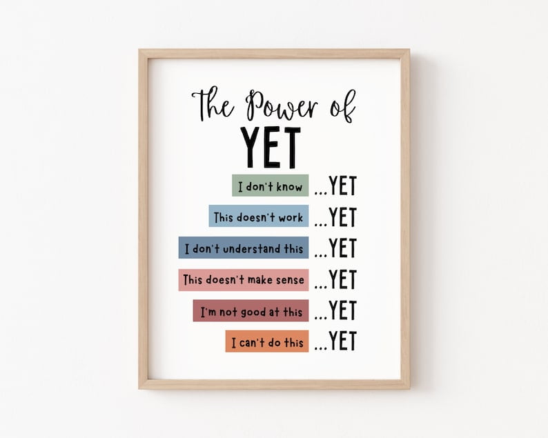The Power of Yet Poster Therapy Office Decor DBT Poster Boho Classroom ...