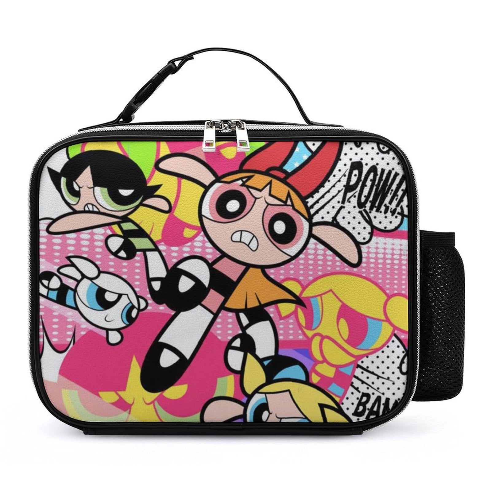 The Powerpuff Gi-rls Lunch Tote Detachable Leather Lunchbag Cooler Bag ...