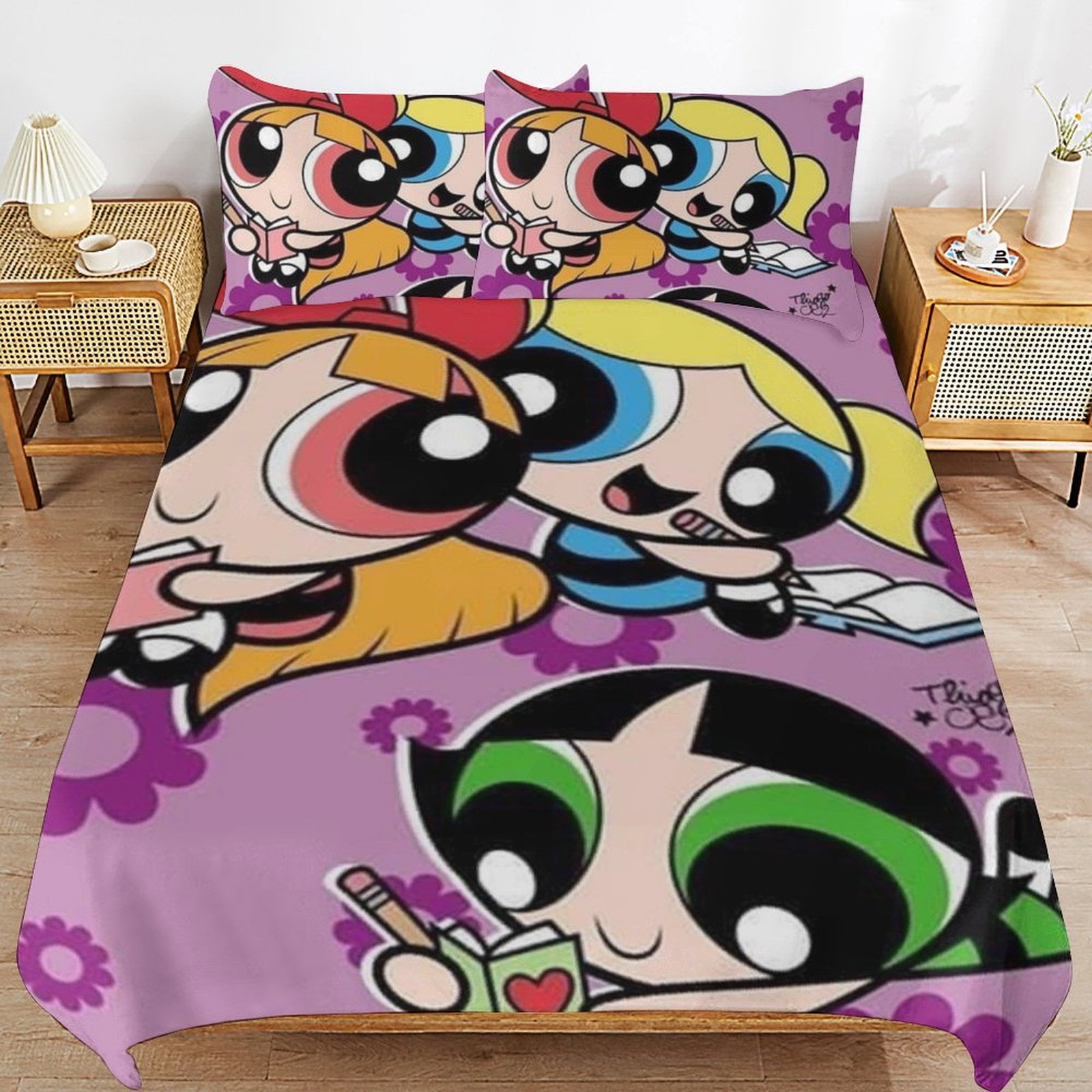 The Powerpuff Girls 3 Pieces Bedding Set 3D Printed Lightweight Bed ...