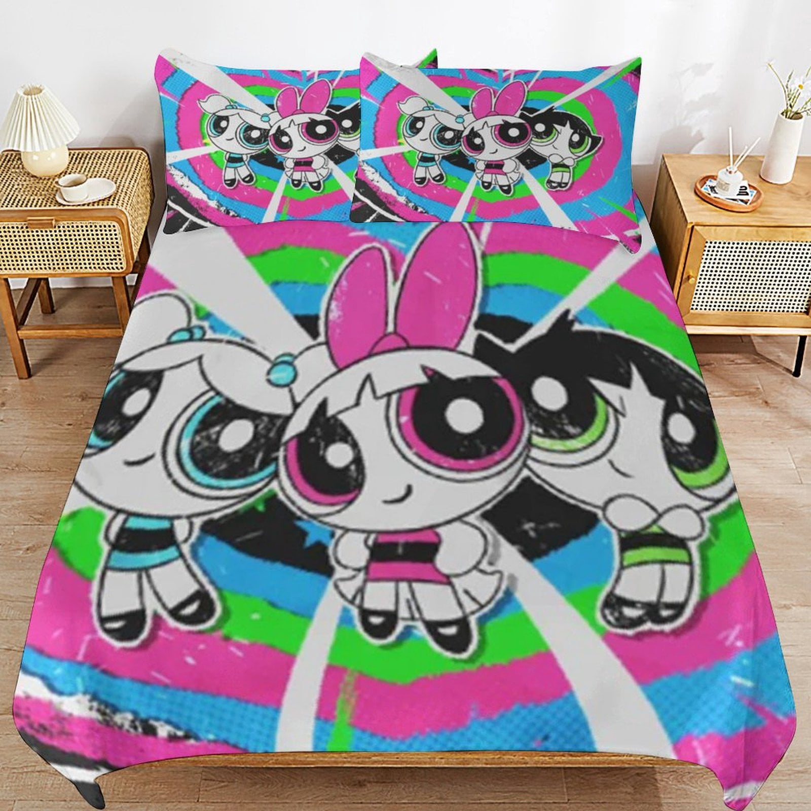 The Powerpuff Girls 3 Pieces Bedding Set 3D Printed Lightweight Bed ...